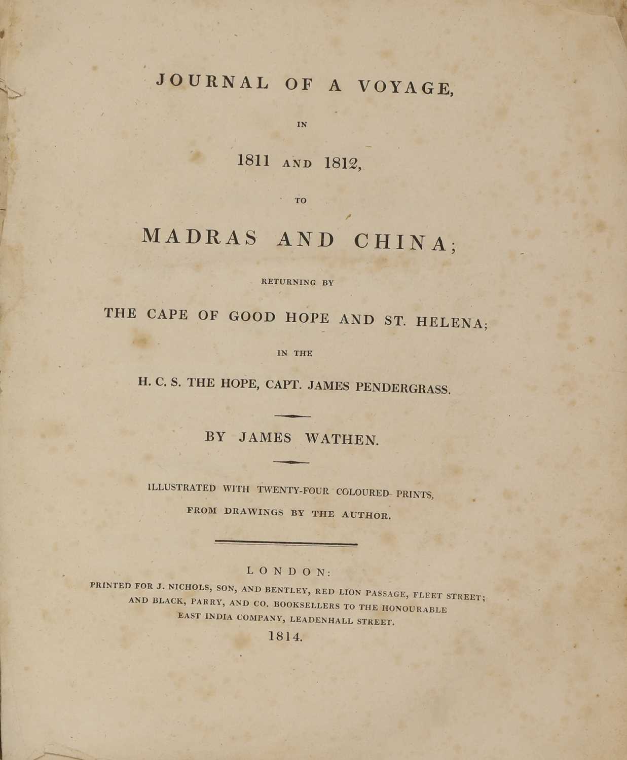 Lot 176 - WATHEN, James: