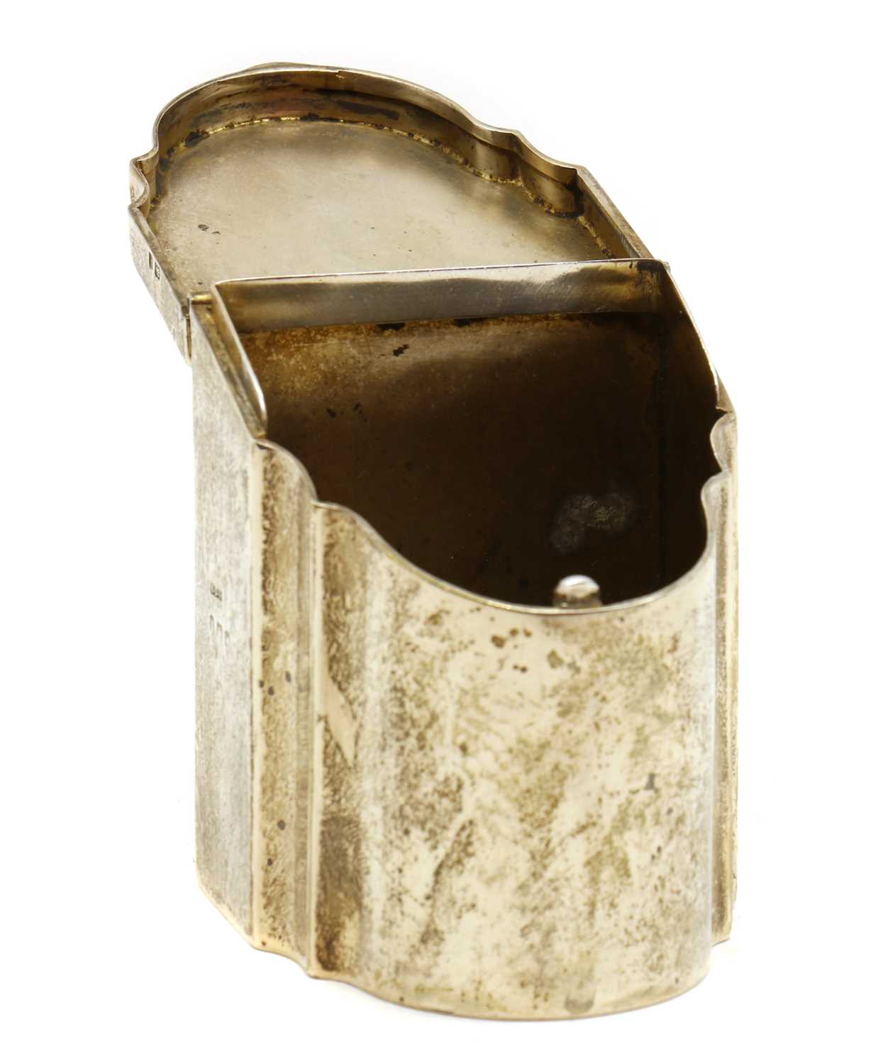 Lot 4 - A novelty silver tea caddy,