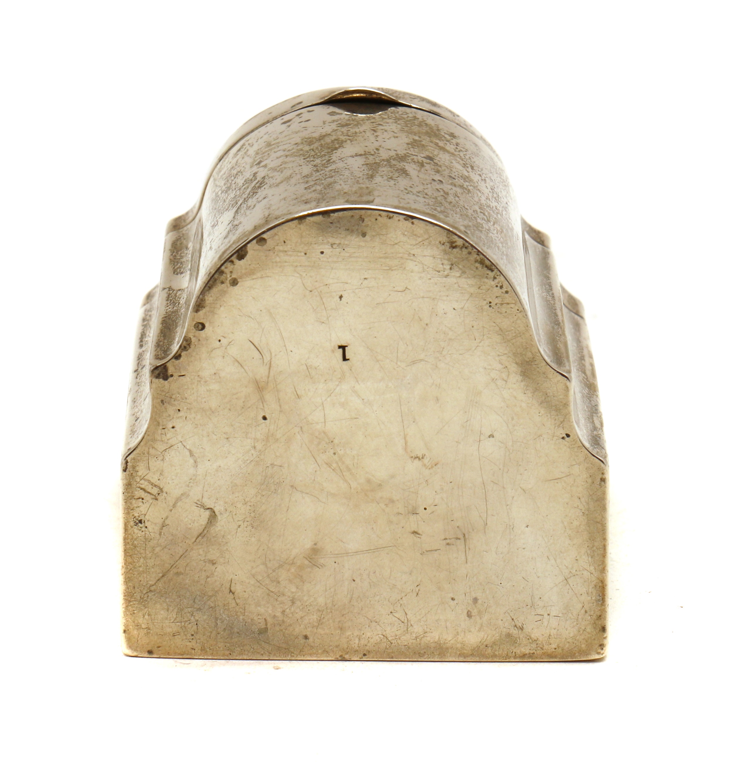 Lot 4 - A novelty silver tea caddy,