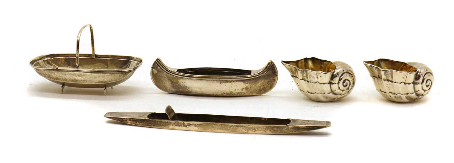 Lot 15 - A pair of novelty silver salts,