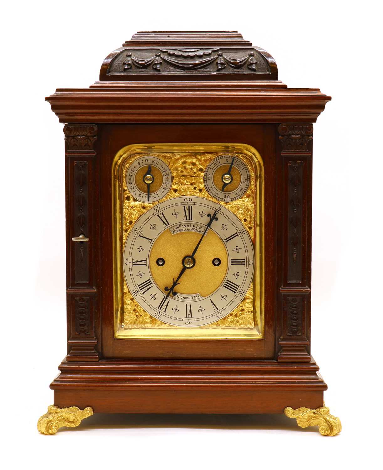 Lot 293 - A George II-style mahogany mantel clock by
