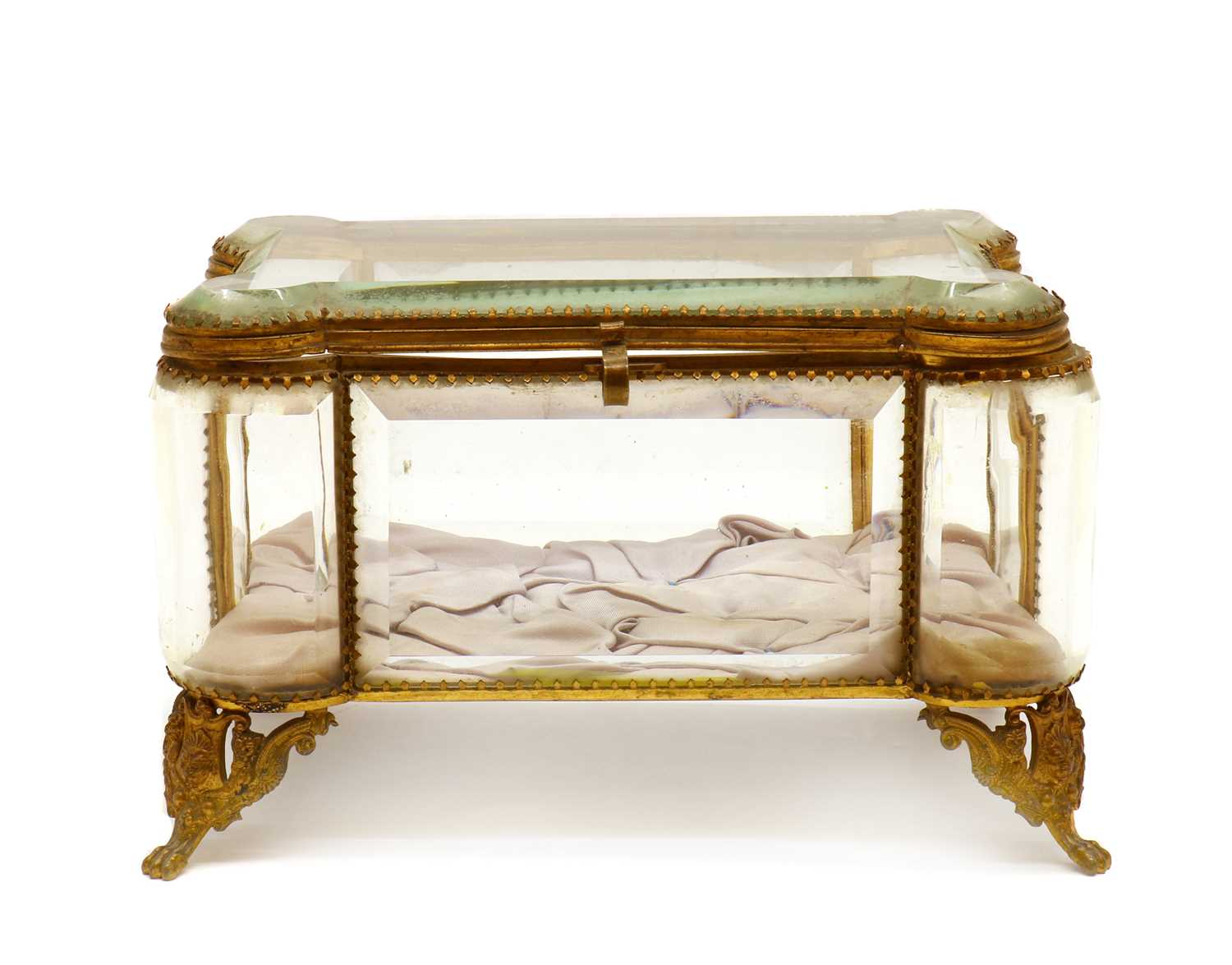 Lot 309 - A glass jewellery casket,