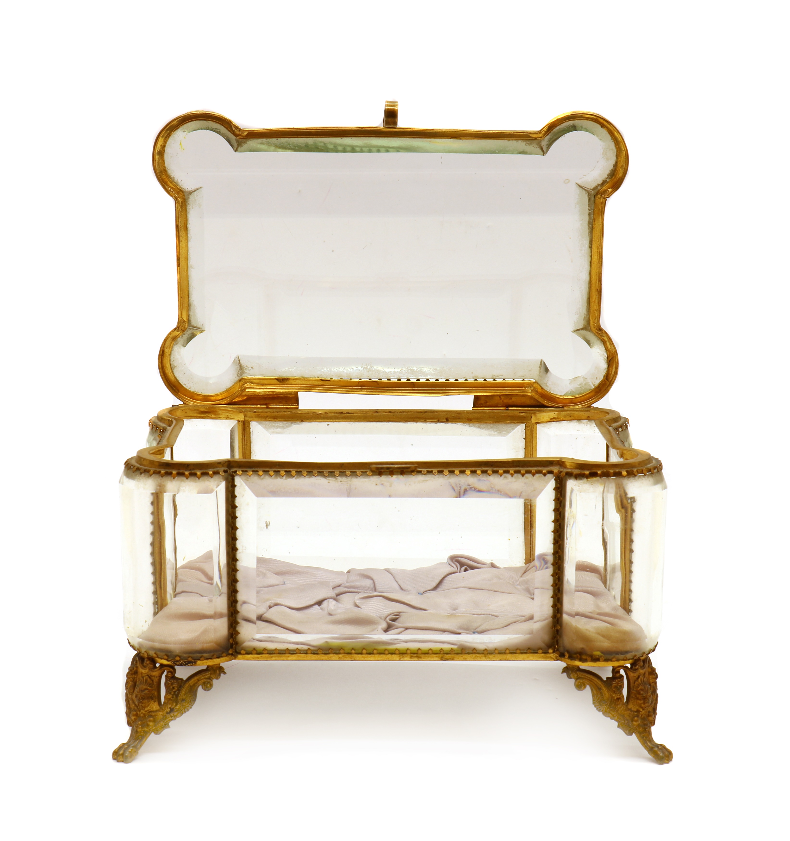 Lot 309 - A glass jewellery casket,