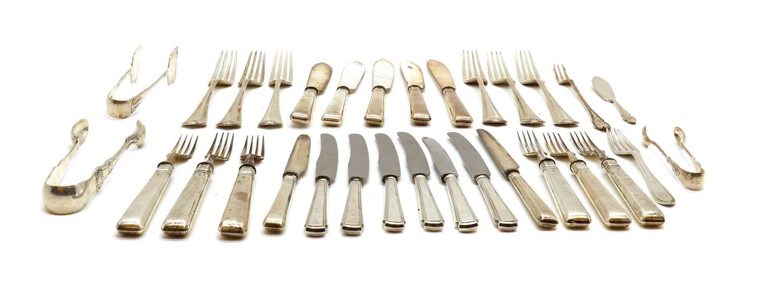 Lot 62 - A group of silver flatware