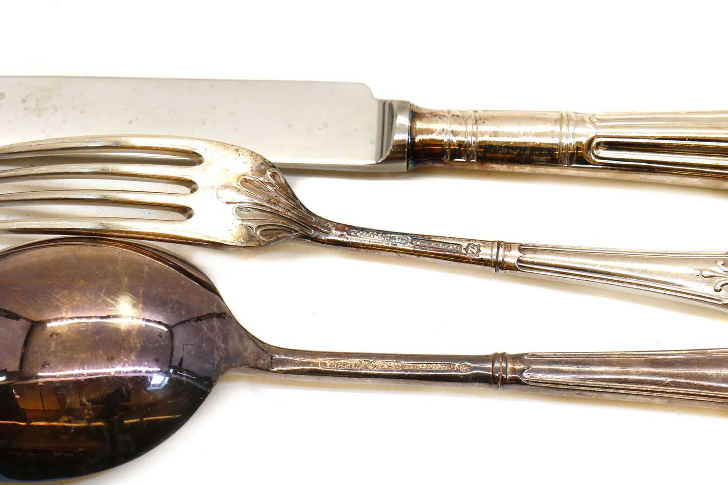 Lot 45 - A set of Victorian silver plated flatware,