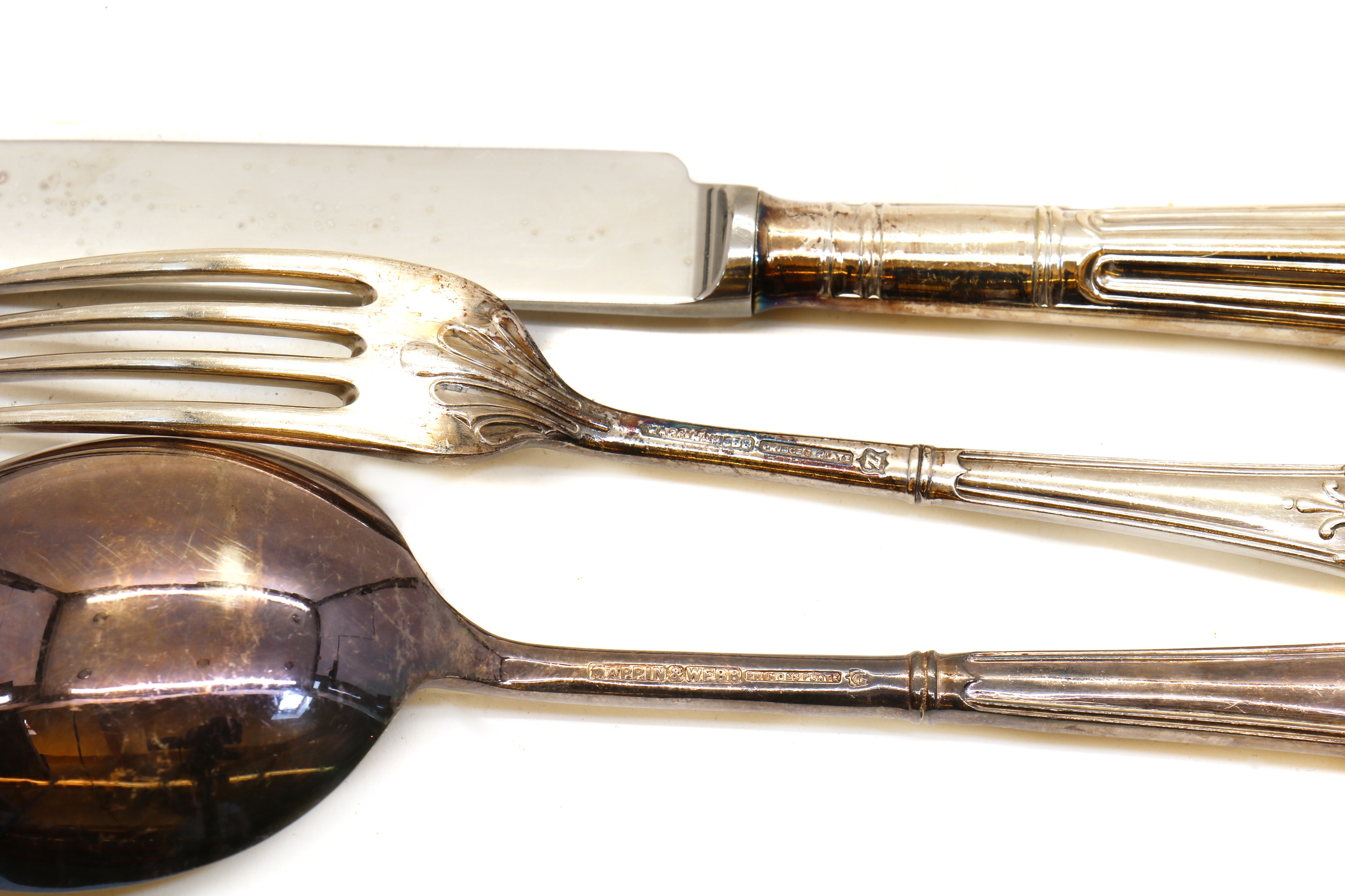 Lot 45 - A set of Victorian silver plated flatware,