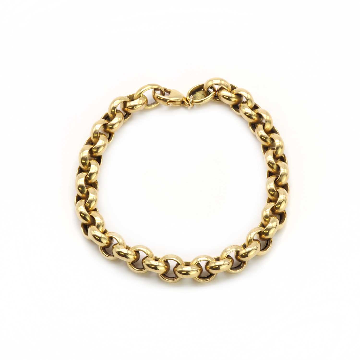 Lot 60 - An Italian gold belcher bracelet,