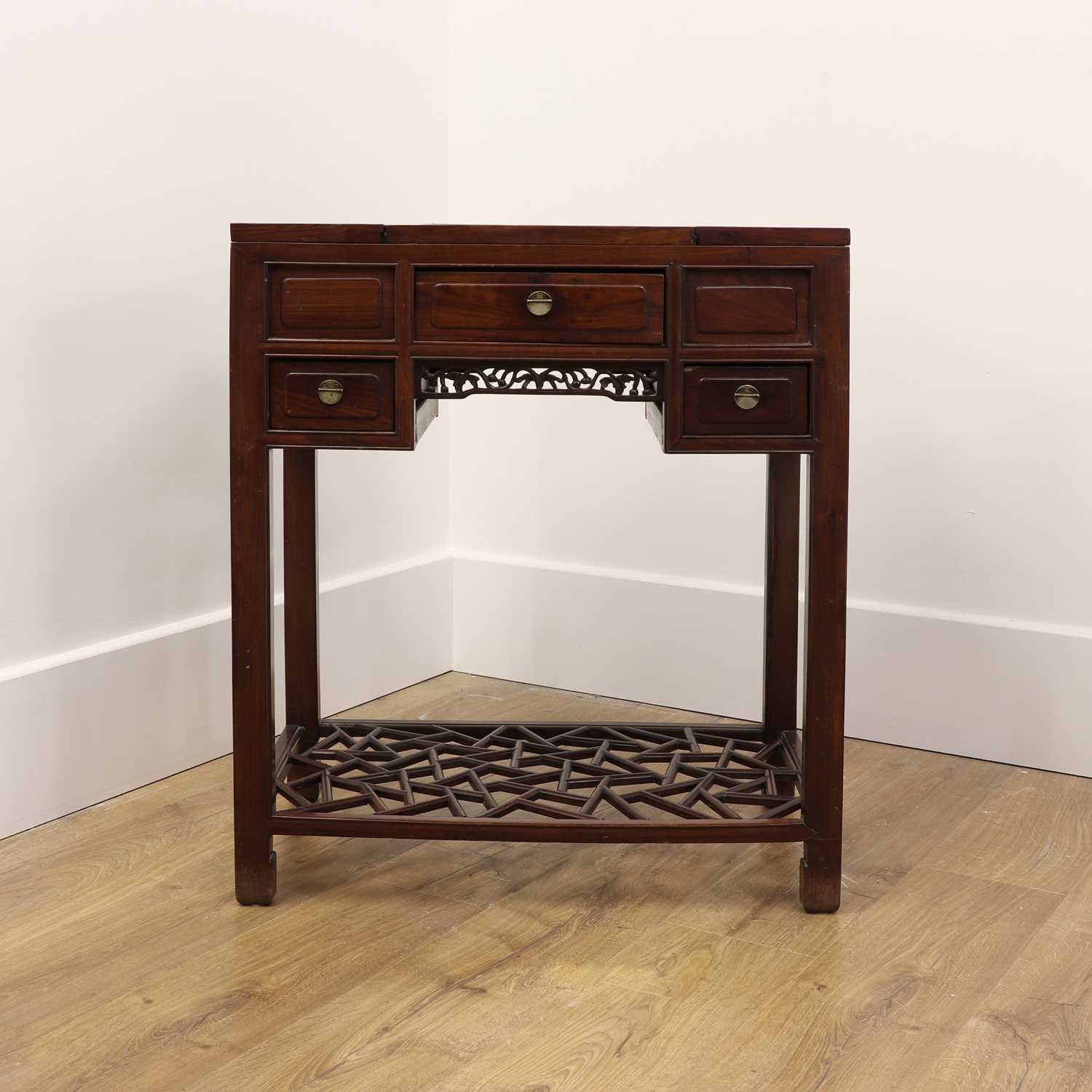 Lot 255 - A Chinese hardwood dressing table,