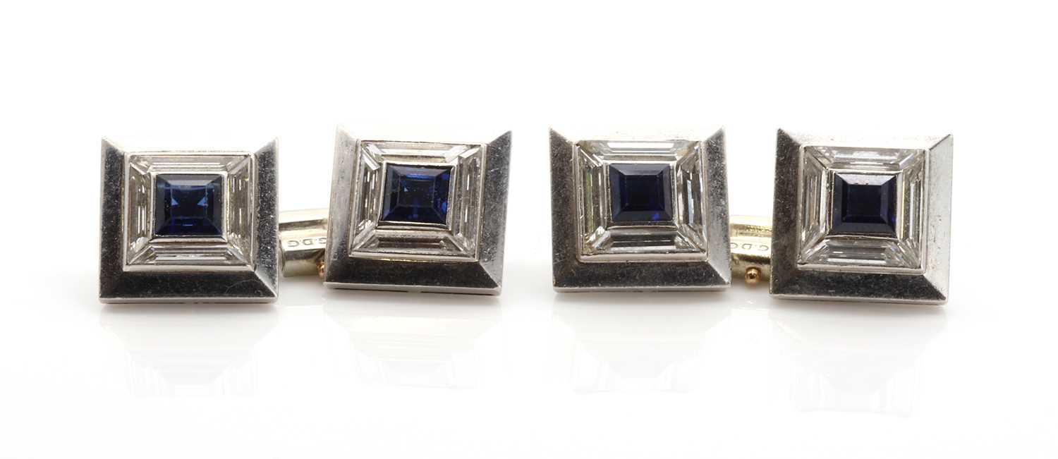 Lot 471 - A set of four French Art Deco platinum,