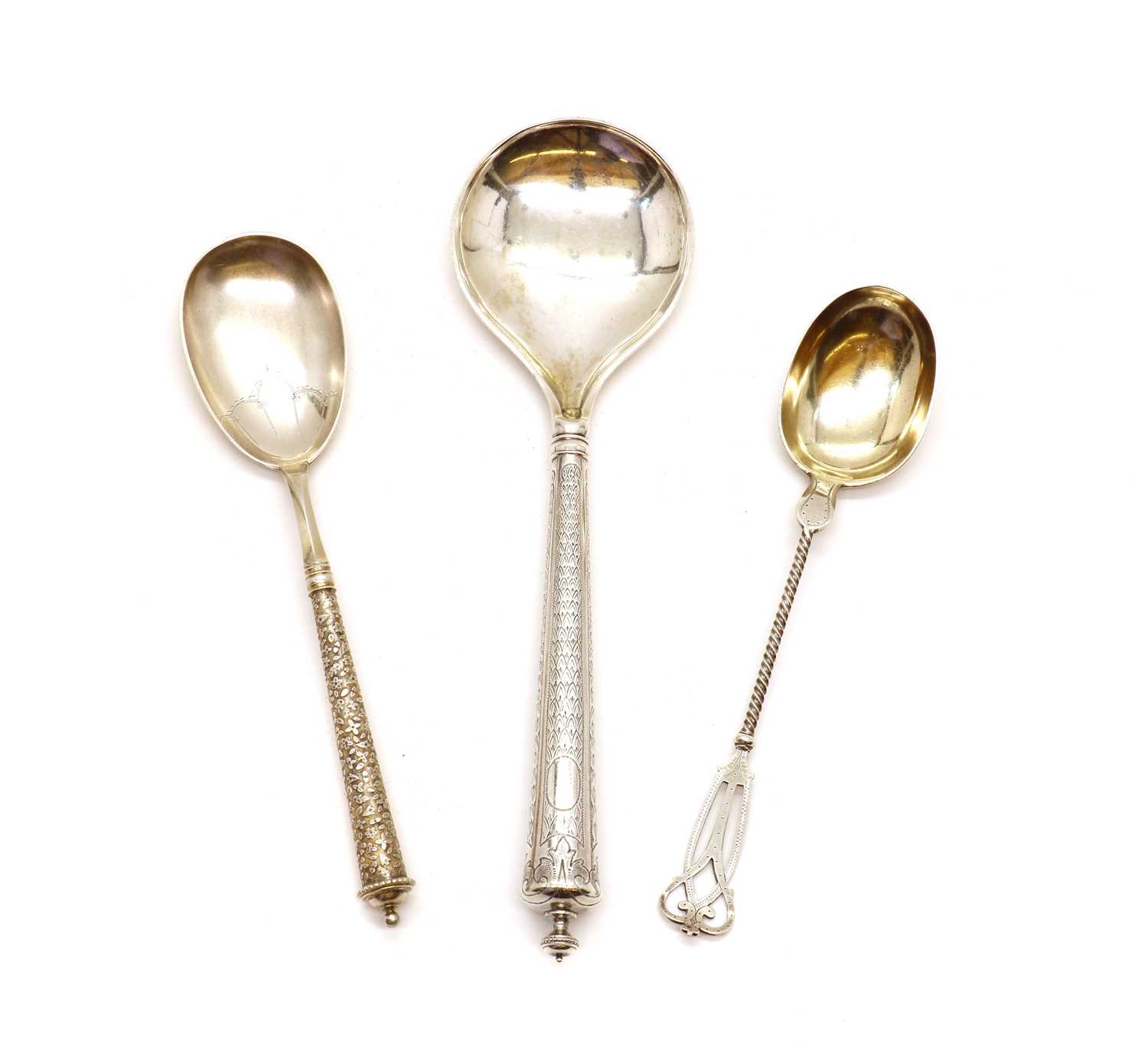 Lot 103 - Three Danish silver spoons,