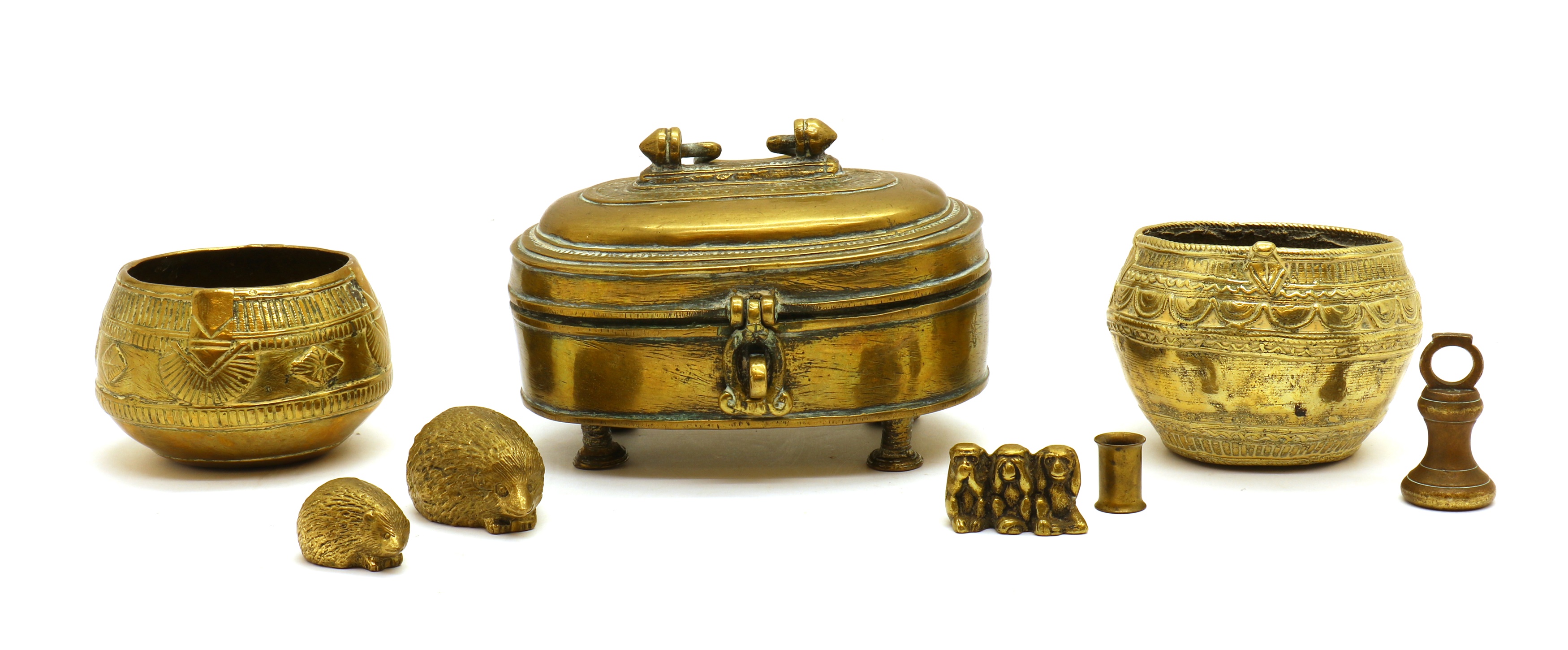 Lot 182 - A collection of Indian brassware,
