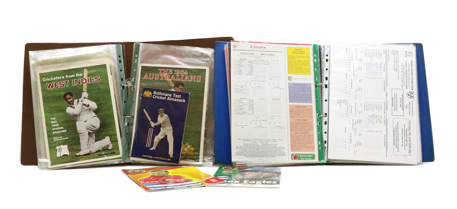 Lot 217 - A collection of cricket programmes, souvenir