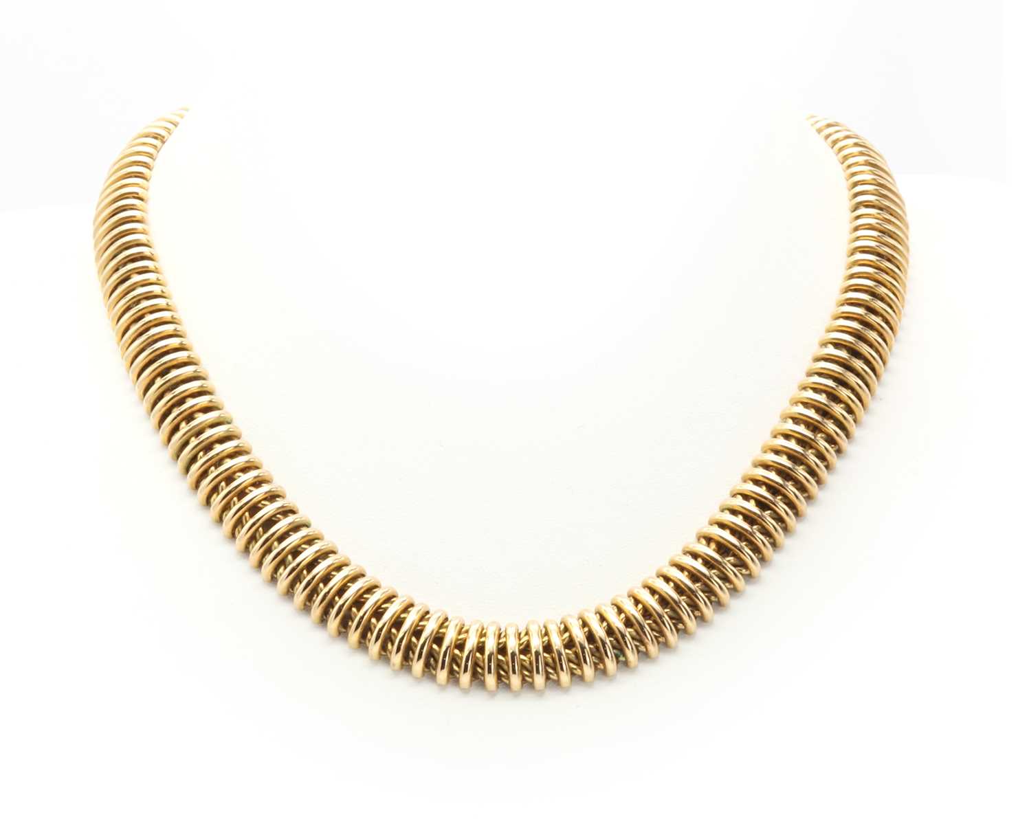 Lot 247 - An Italian two row gold curb link choker