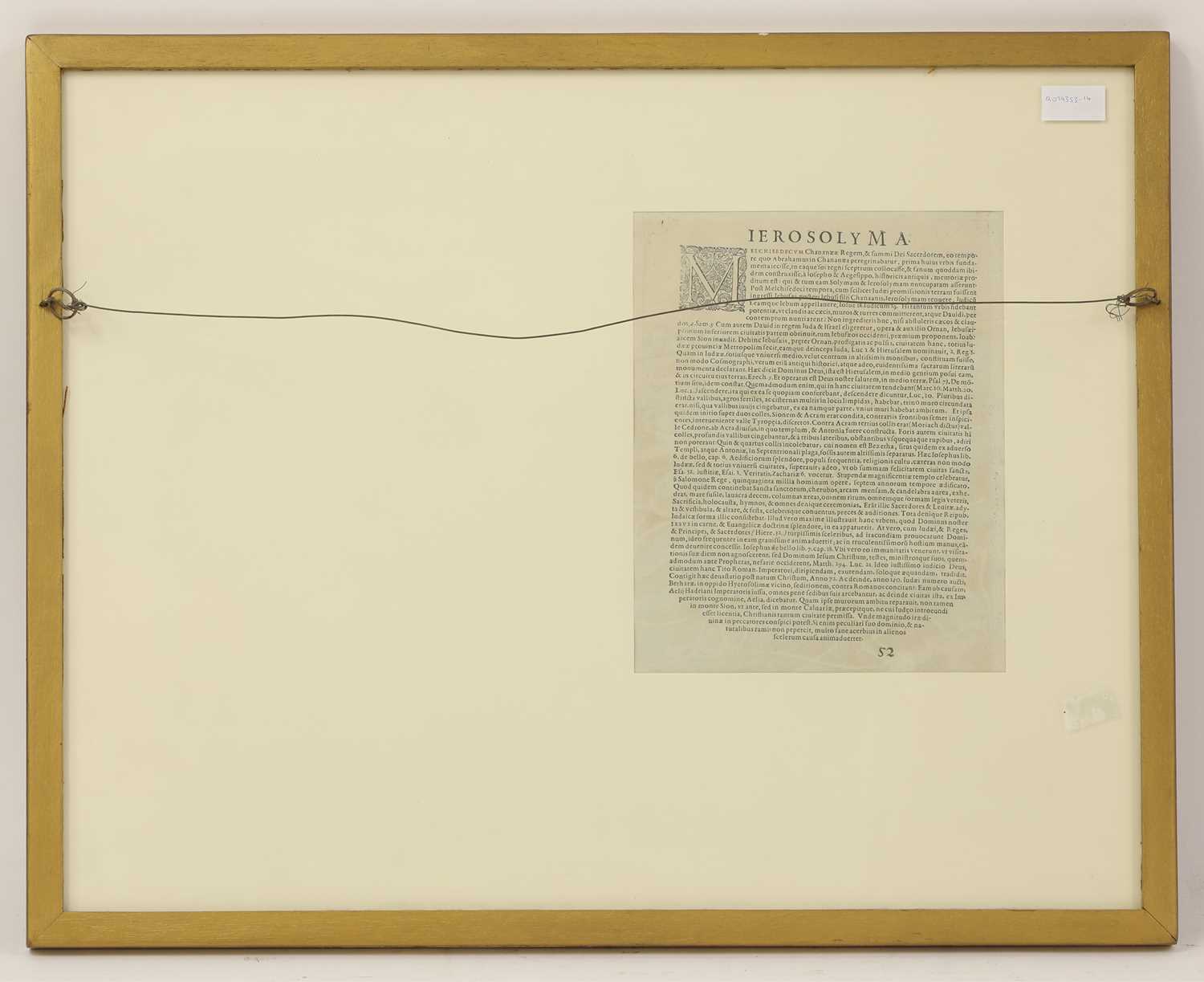 Lot 50 - Early Plan of JERUSALEM: