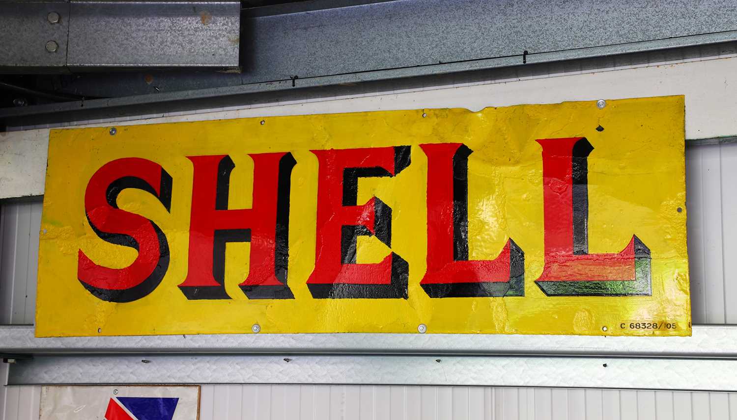 Lot 20 - A Shell enamel advertising sign,
