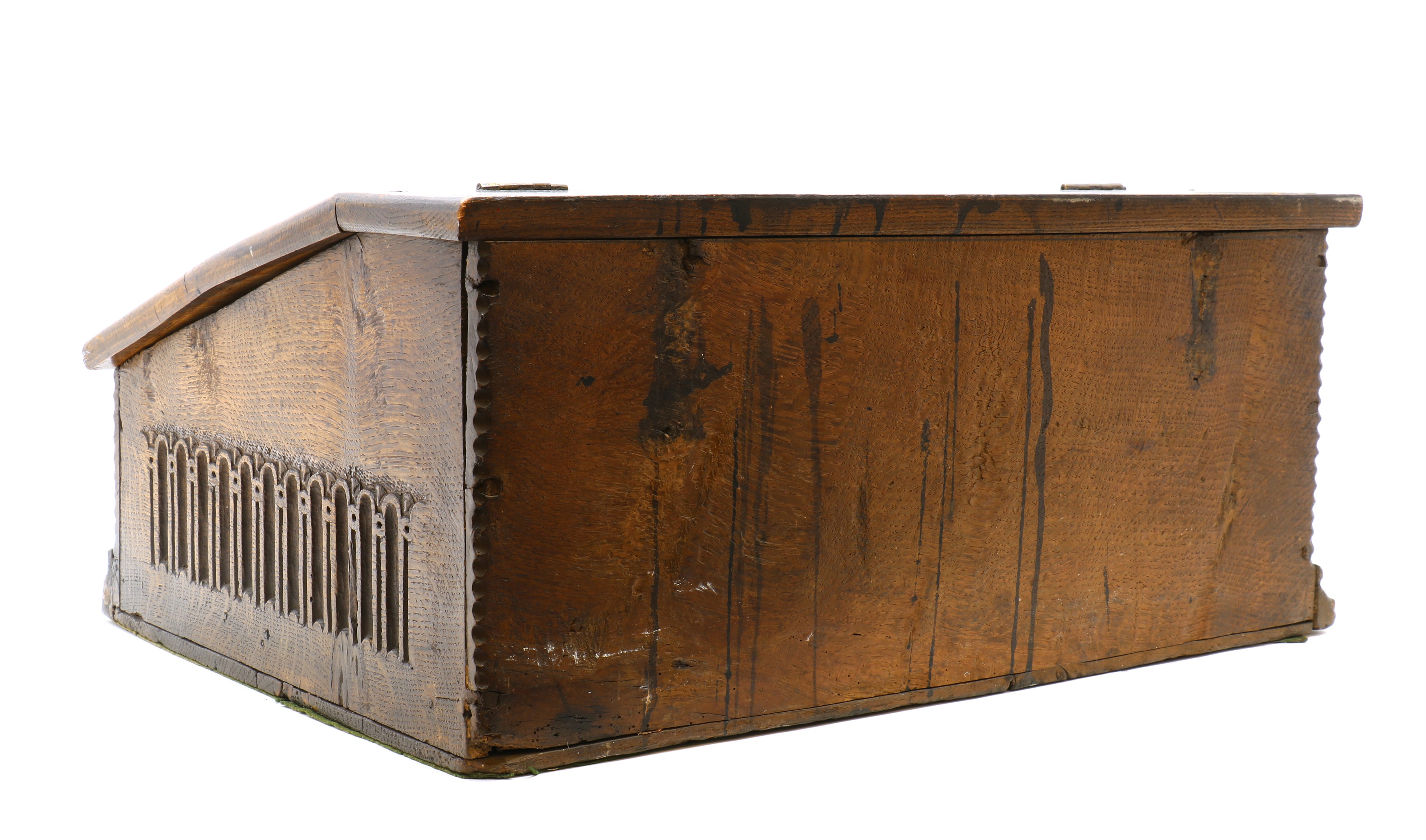 Lot 285 - An oak bible box,