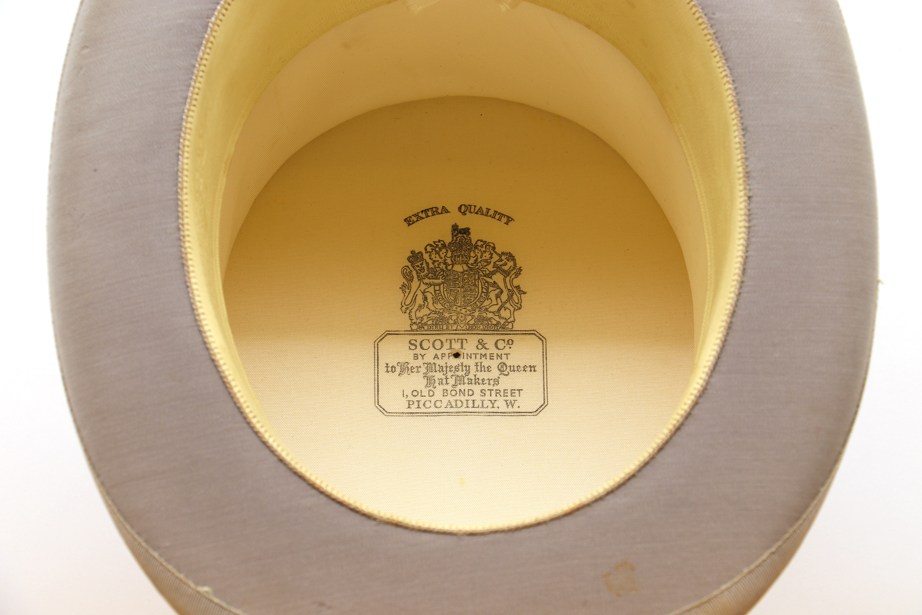 Lot 326 - A Scott & Co grey top hat,