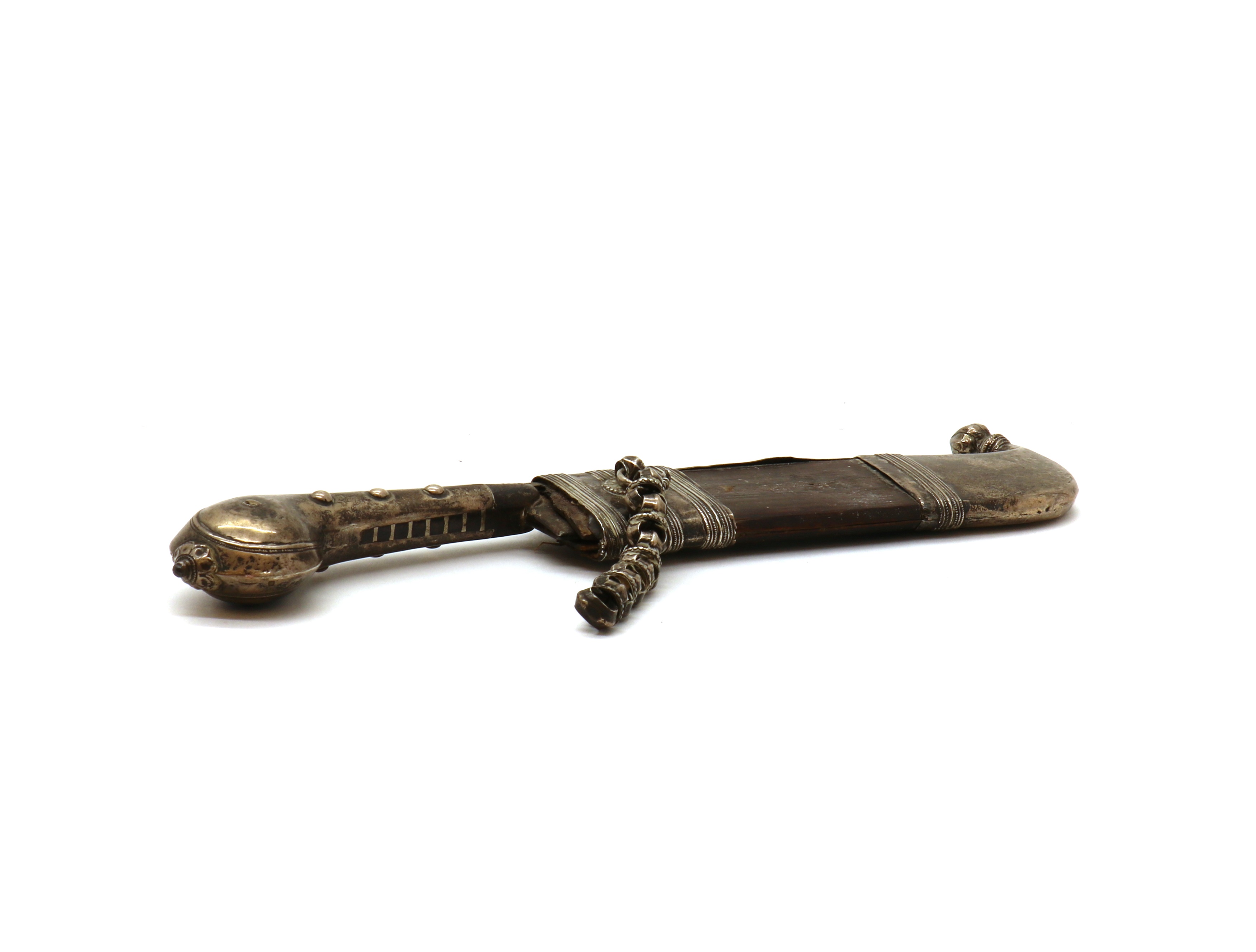 Lot 102 - An Indian silver mounted dagger,
