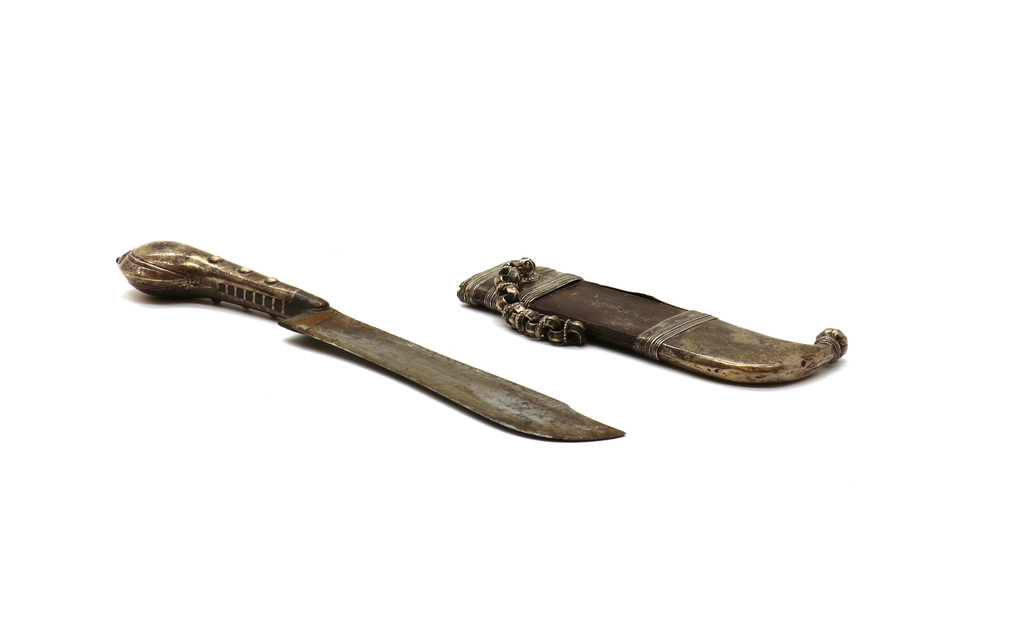 Lot 102 - An Indian silver mounted dagger,