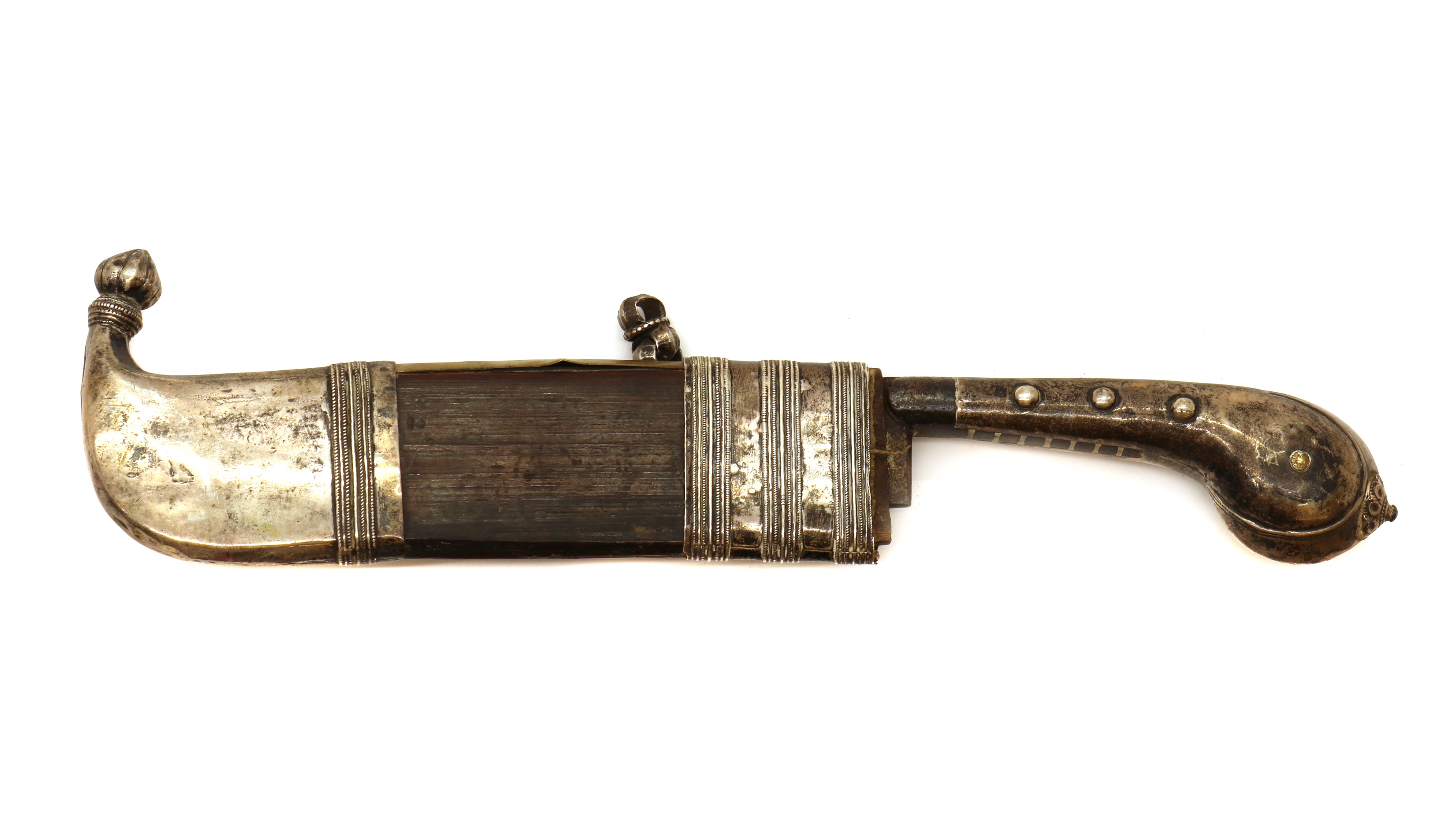 Lot 102 - An Indian silver mounted dagger,
