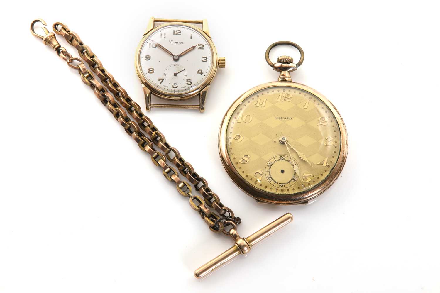 Lot 443 - A 9ct gold Pioneer mechanical watch head,