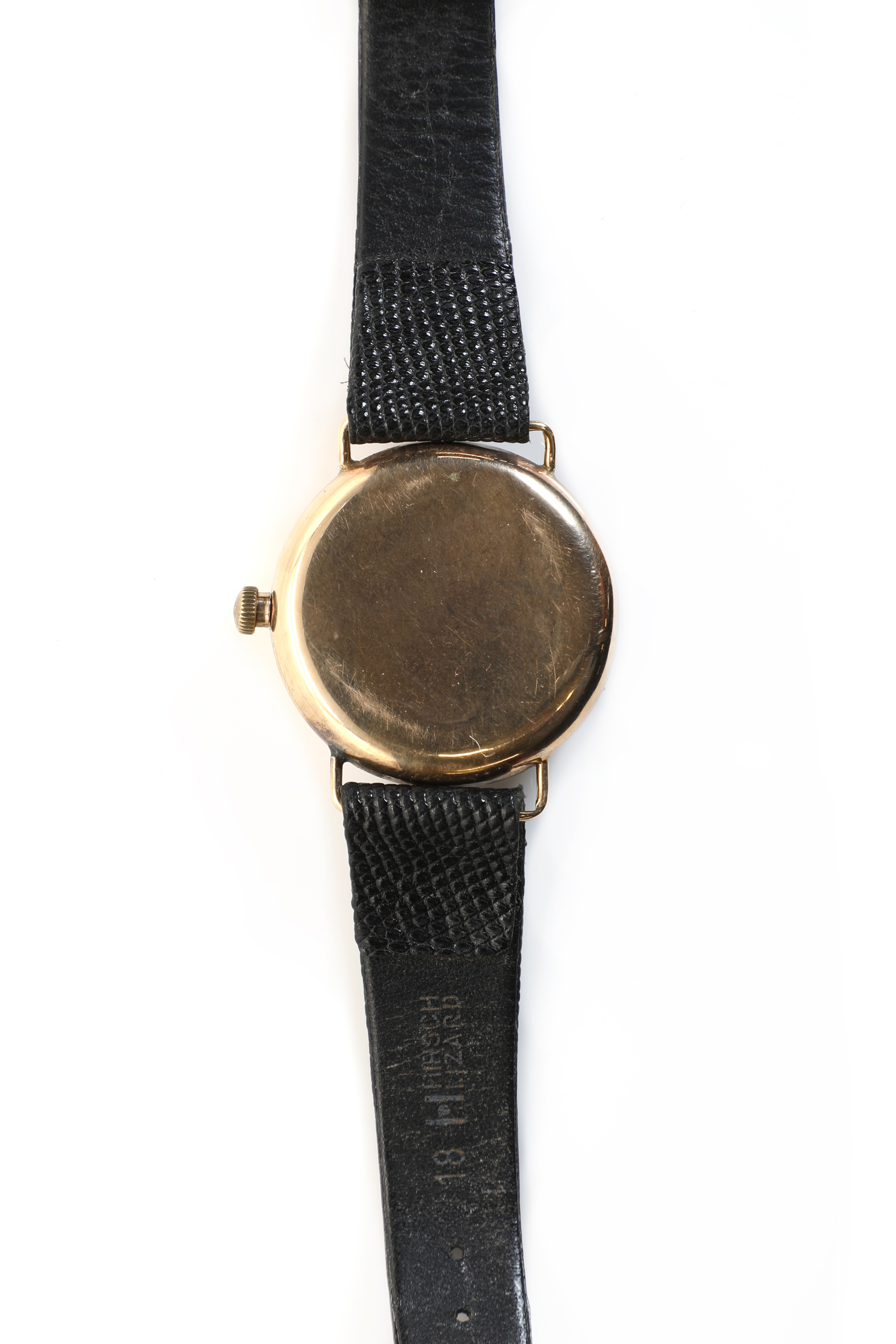 Lot 418 - A Gentlemen's 9ct gold mechanical strap