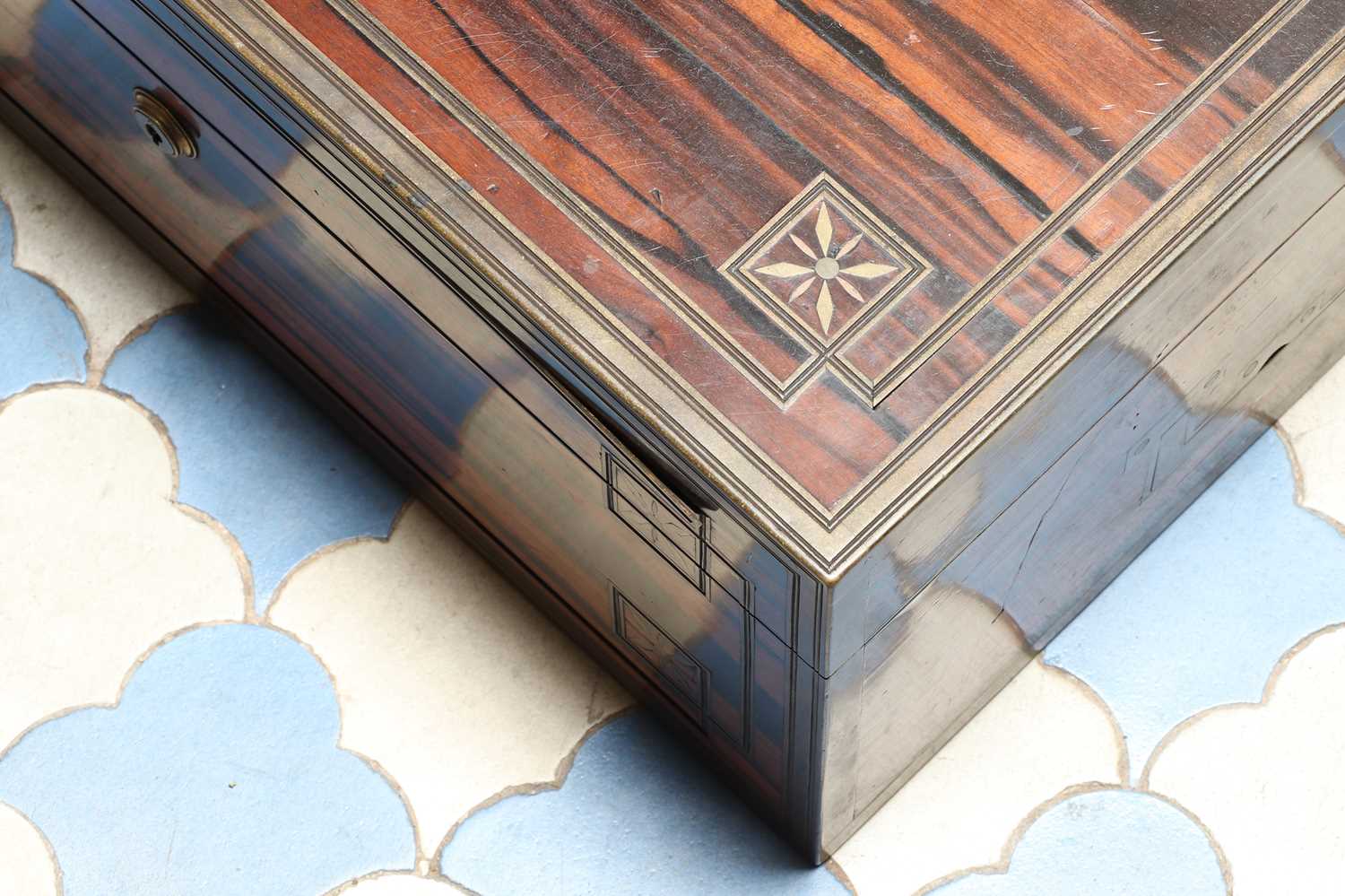 Lot 392 - ☘ A George IV coromandel wood travelling box