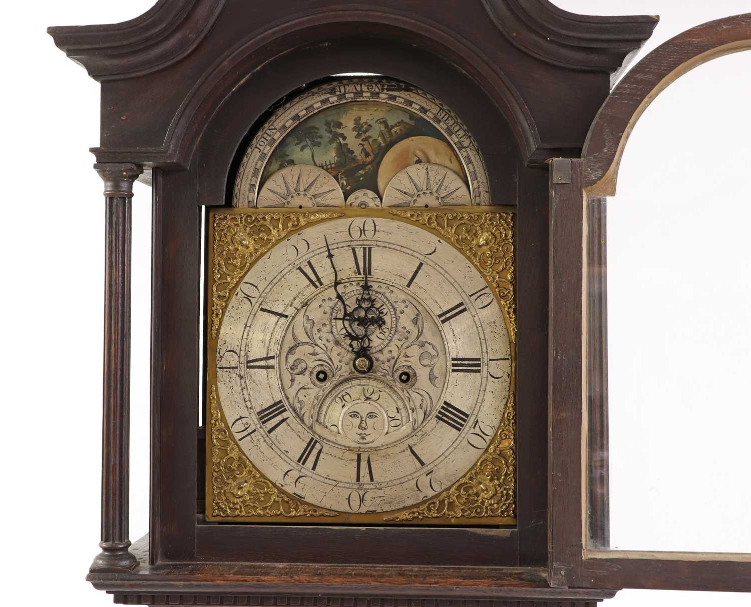 Lot 358 - An eight-day oak long-cased clock by John