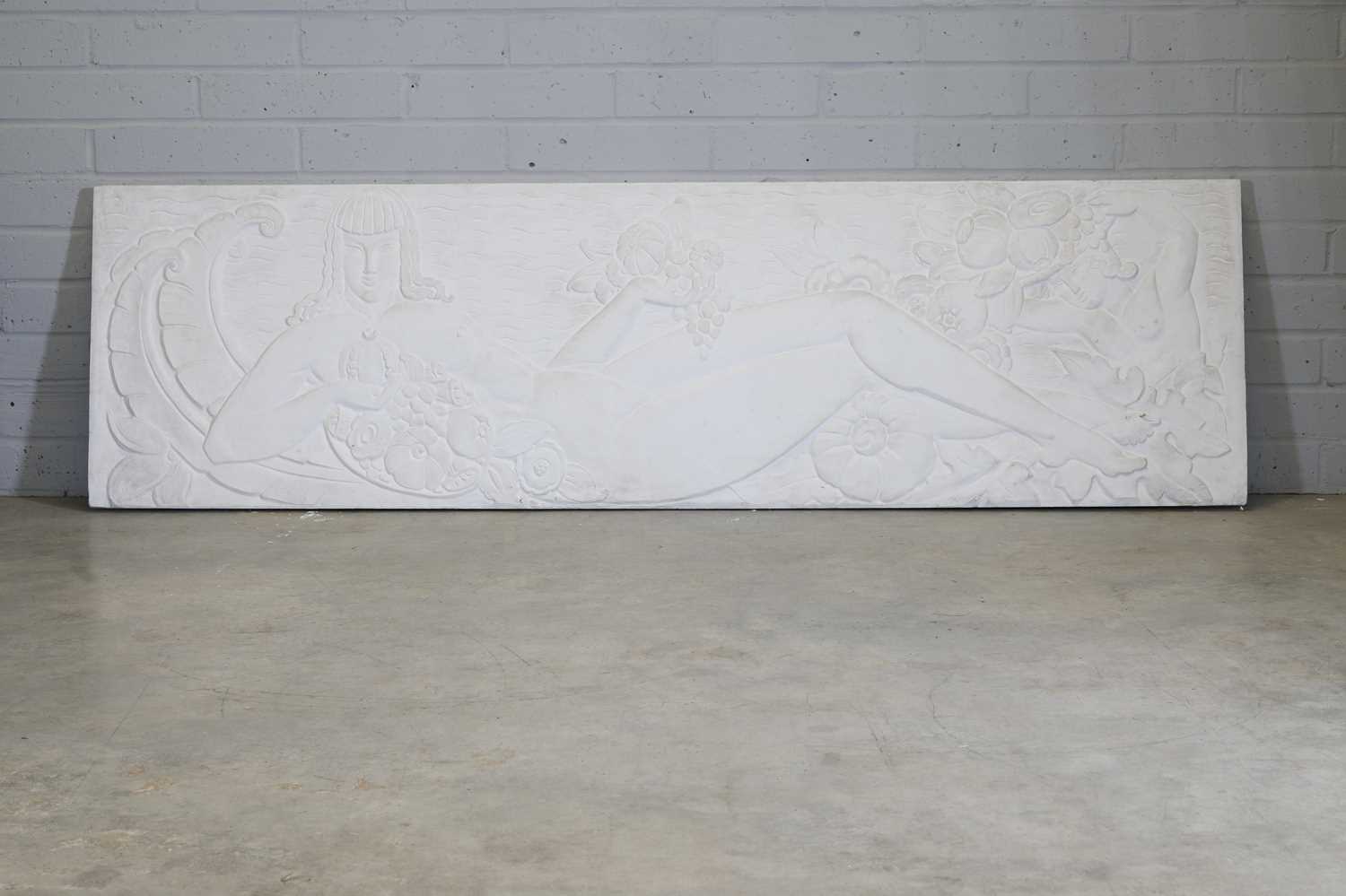 Lot 223 - A French Art Deco-style plaster wall panel,
