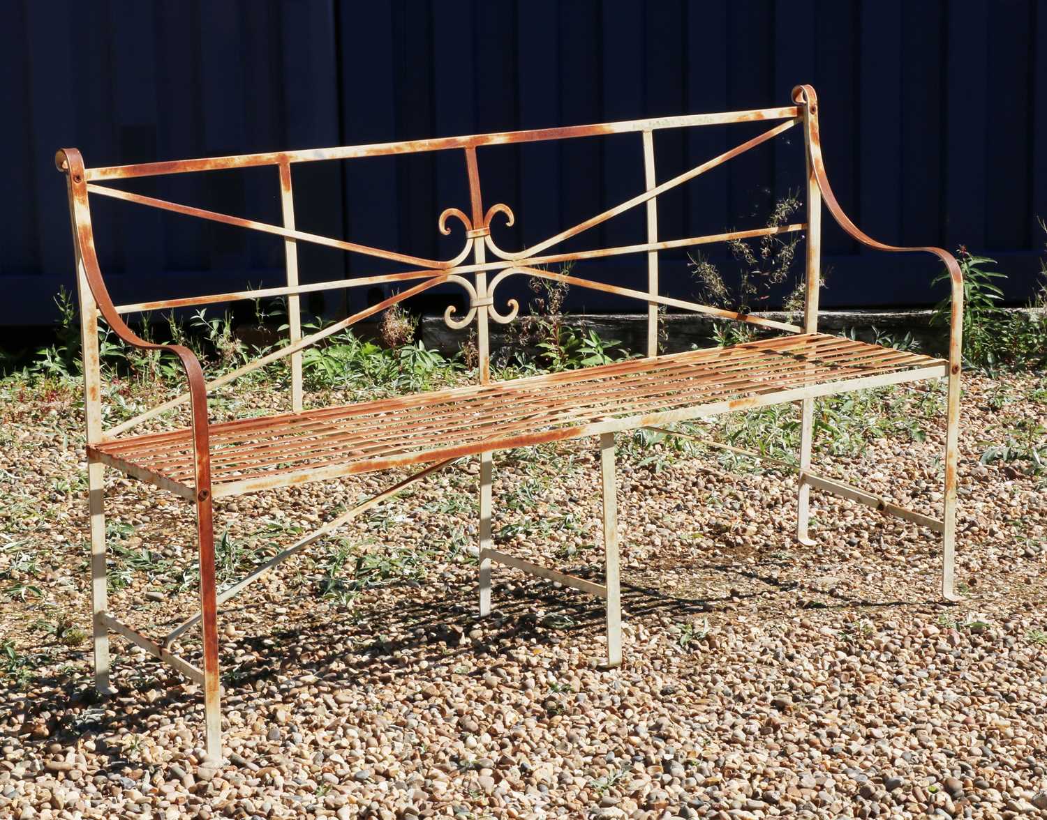 Lot 476 - A Regency style iron bench