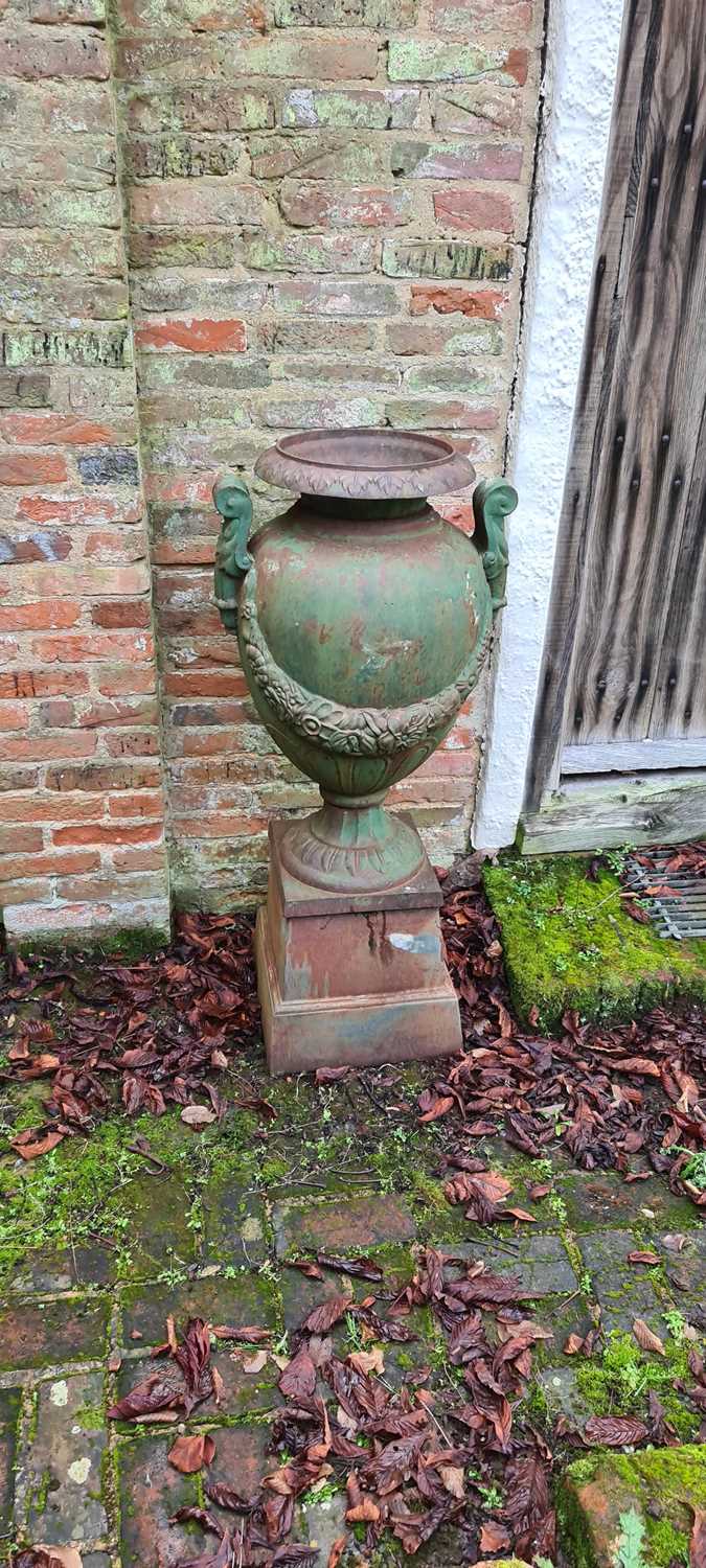 Lot 467 - A cast iron amphora urn and stand
