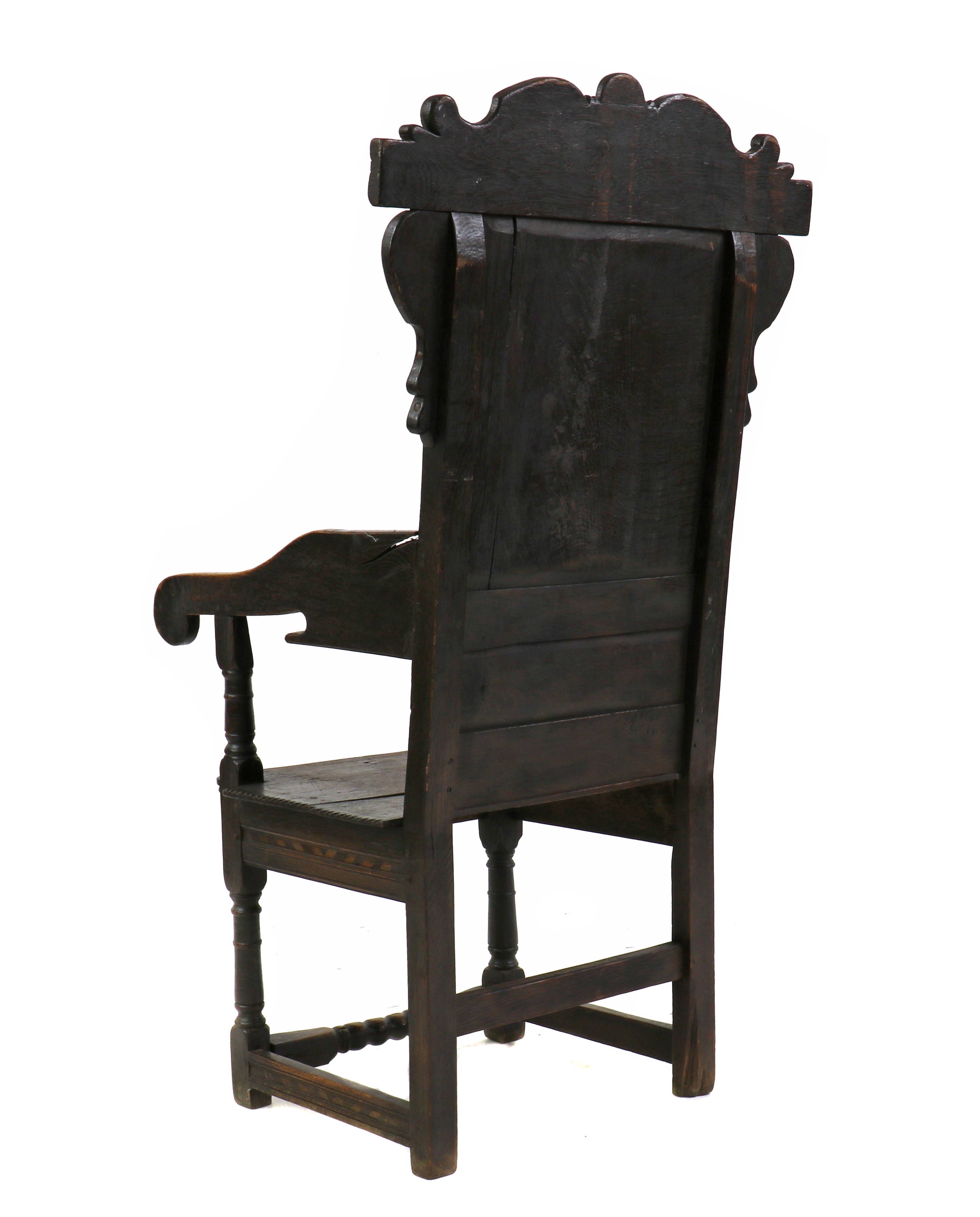 Lot 408 - An oak Wainscot chair,