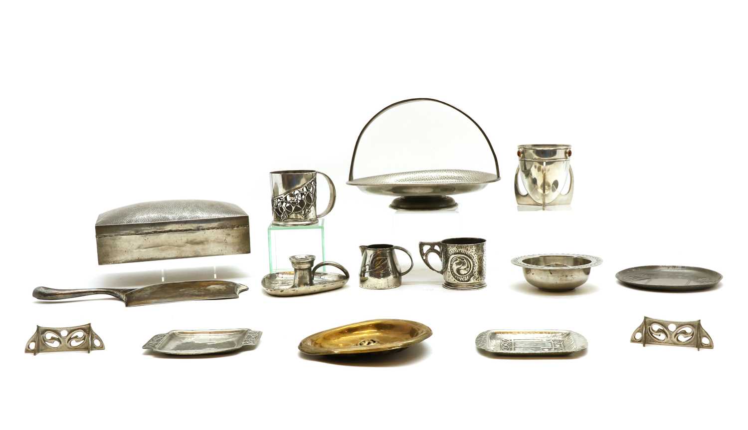 Lot 311 - A Tudric pewter cigarette box,