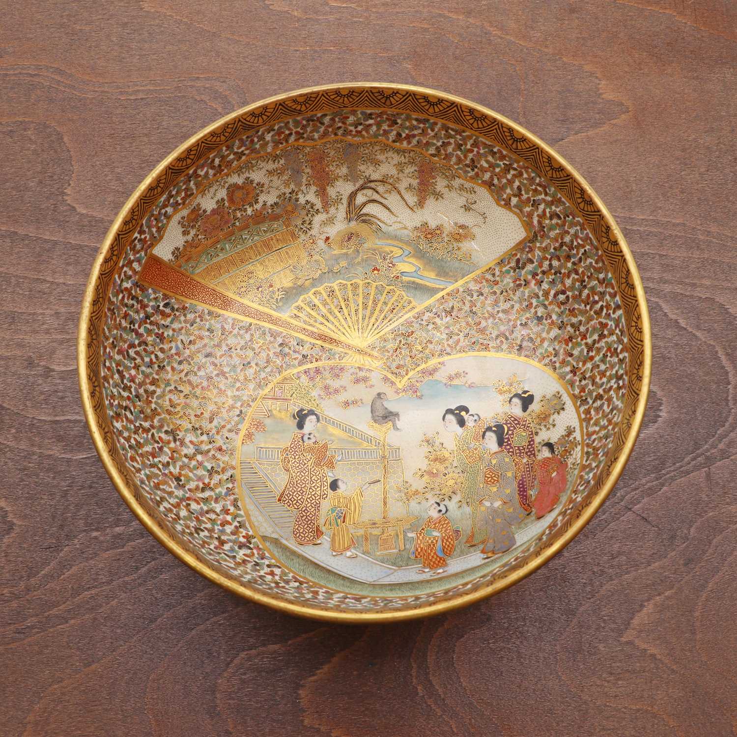 Lot 99 - A Japanese Satsuma ware bowl,
