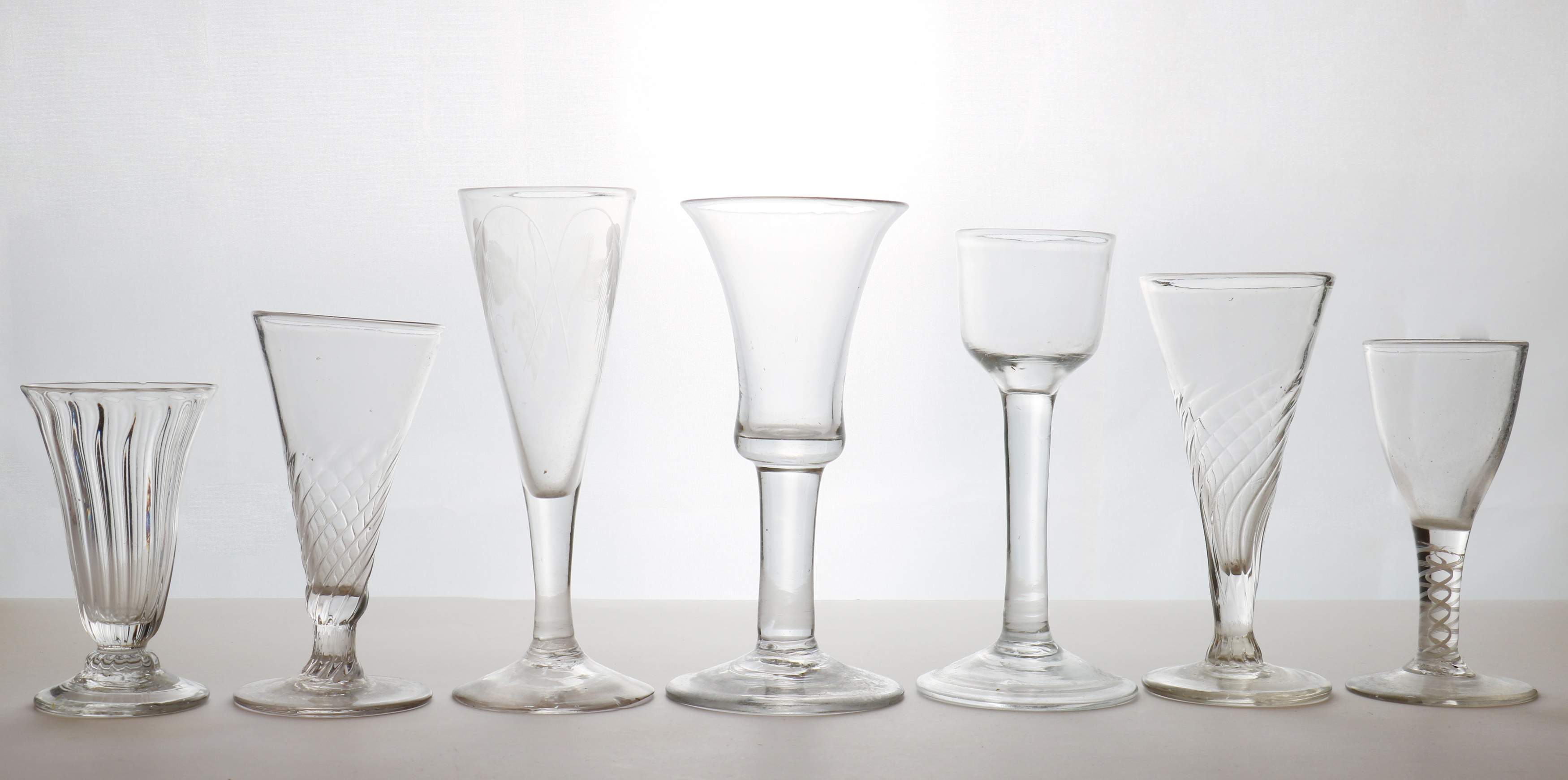 Lot 237 - A group of seven 18th century glasses