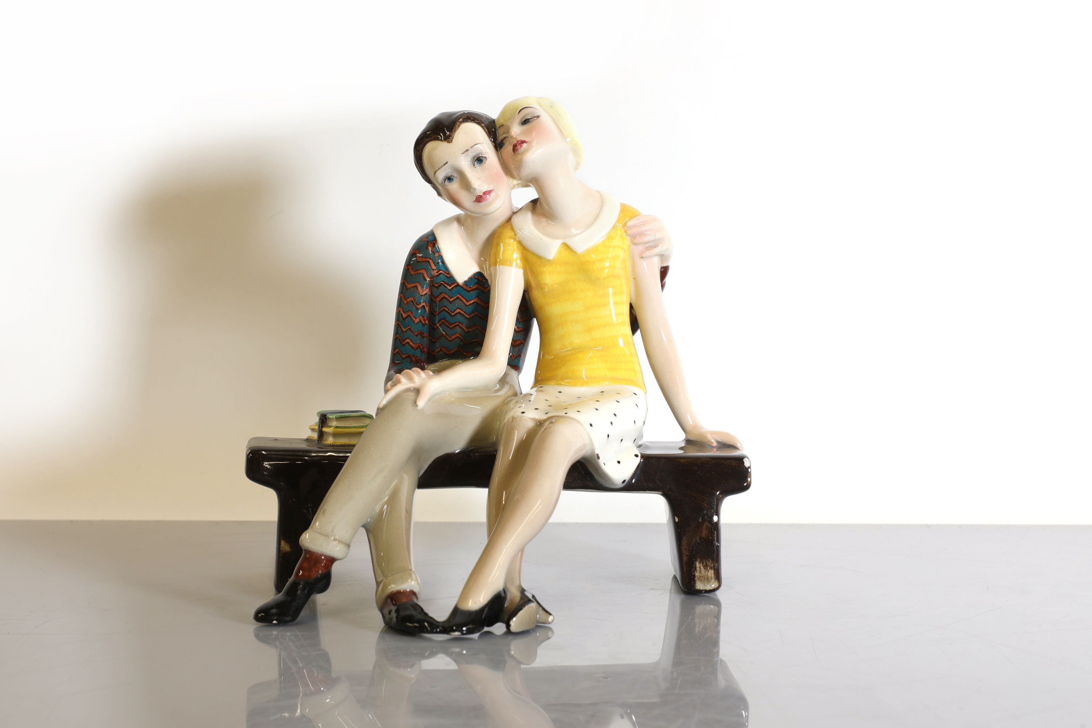 Lot 165 - An Italian Lenci porcelain figure group,