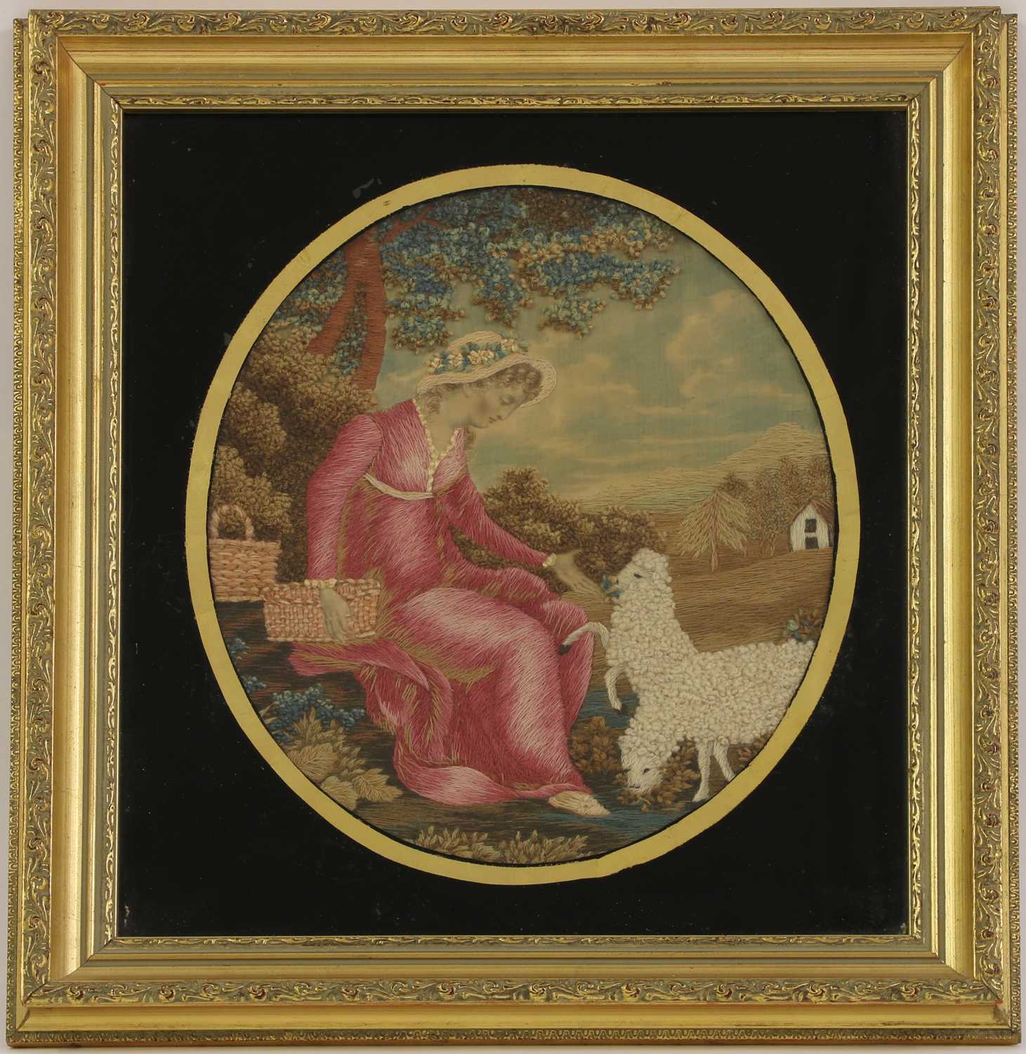 Lot 177 - A George III silk needlework picture