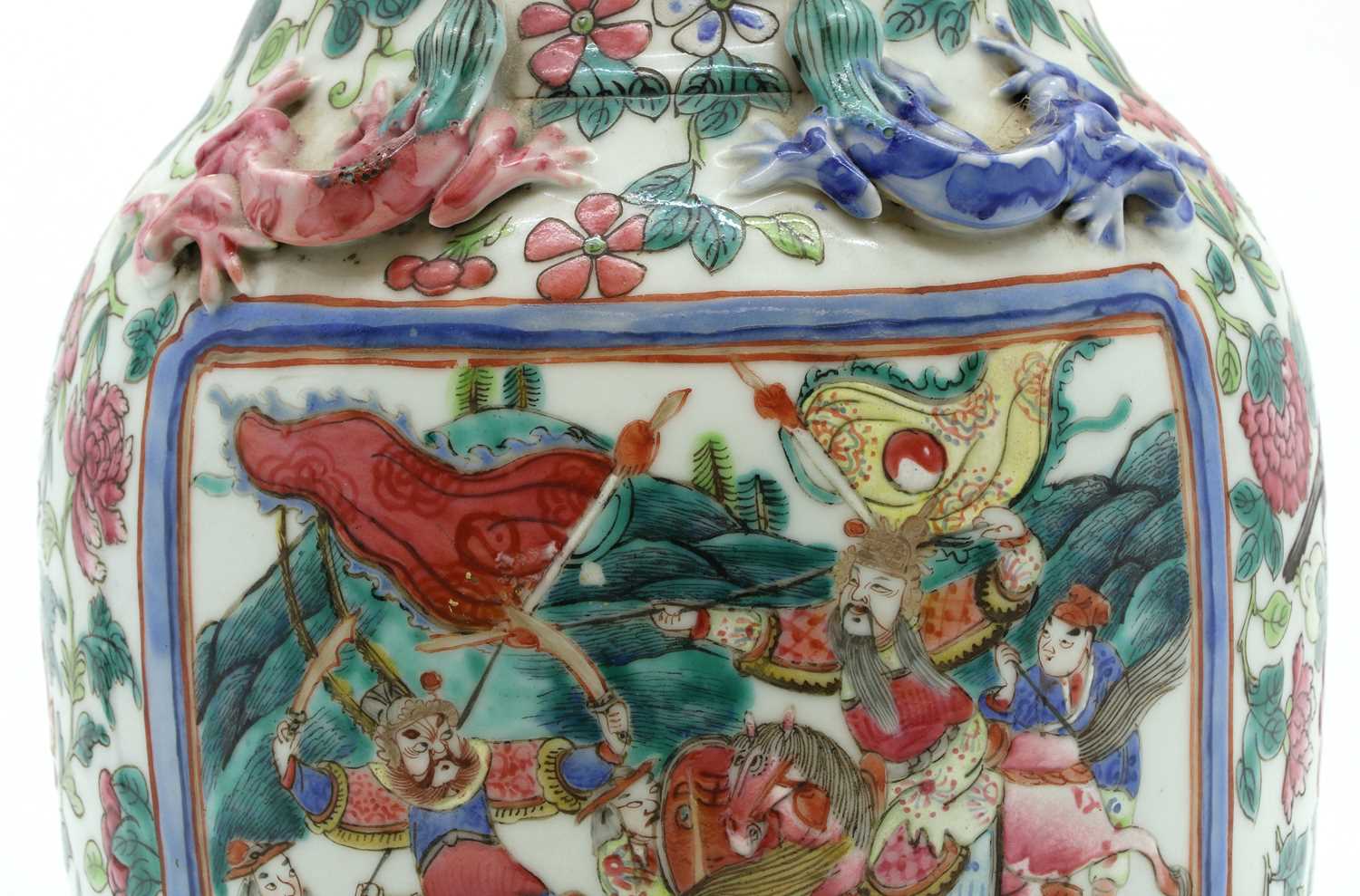 Lot 132 - A Chinese Canton enamel porcelain vase,