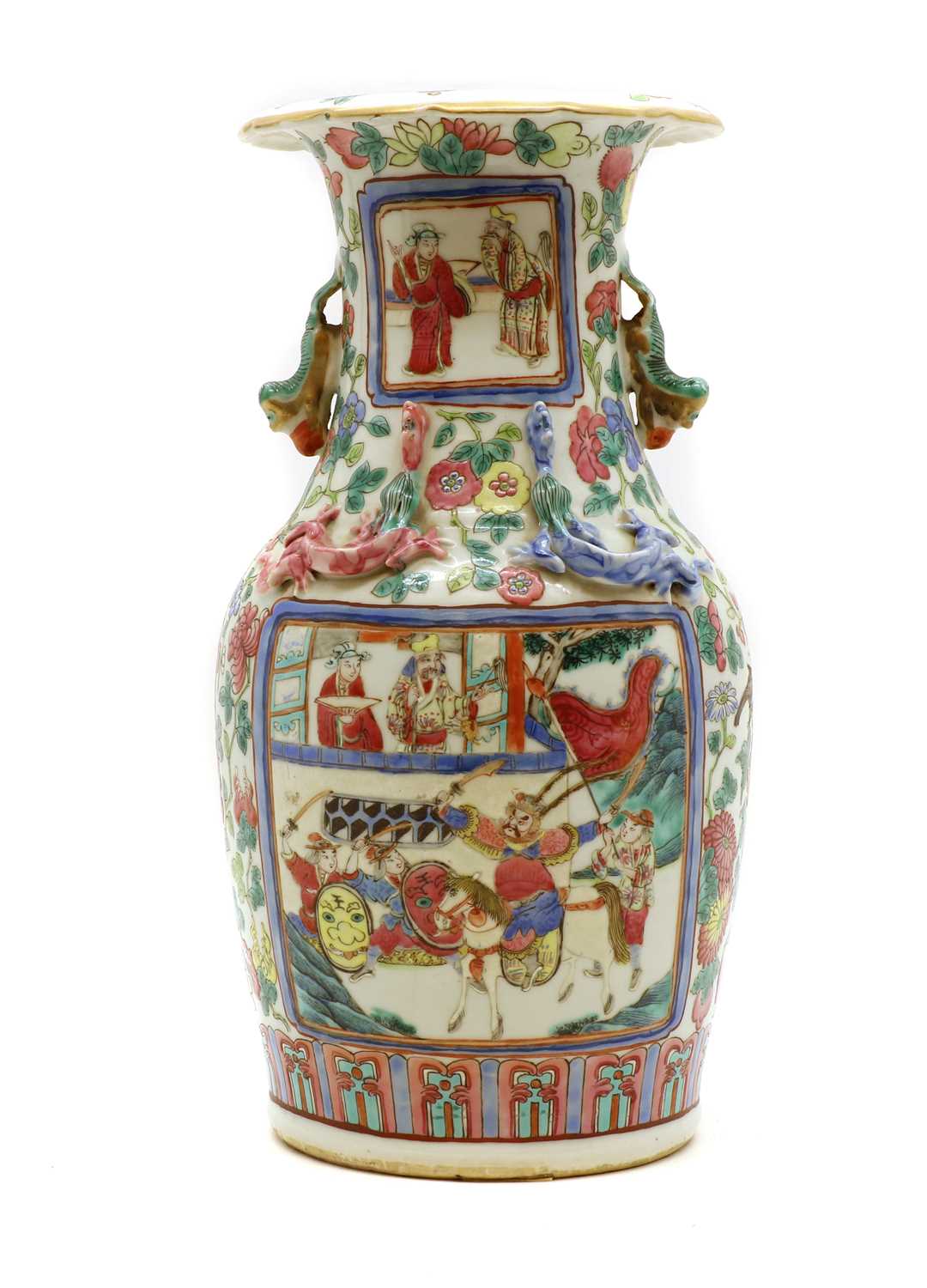 Lot 132 - A Chinese Canton enamel porcelain vase,