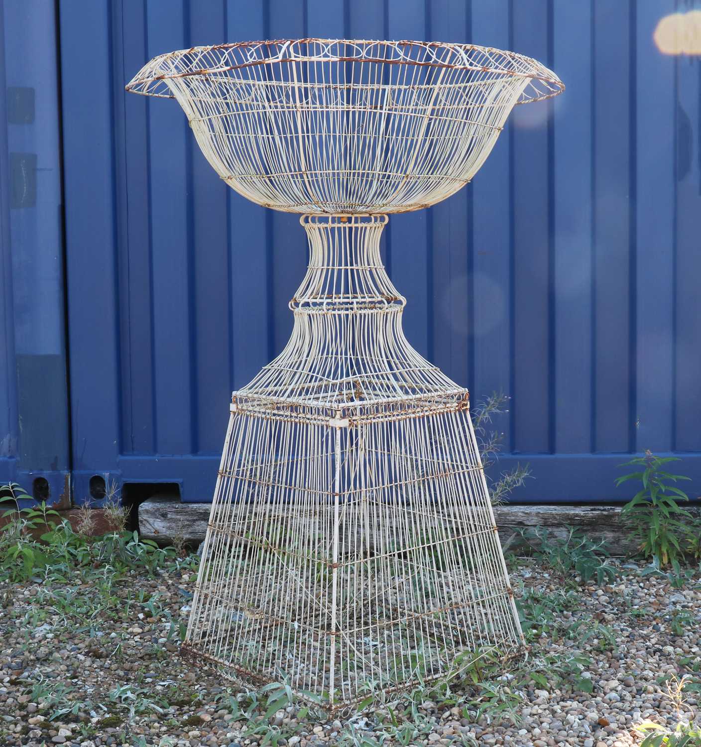Lot 506 - A wire work urn and stand,