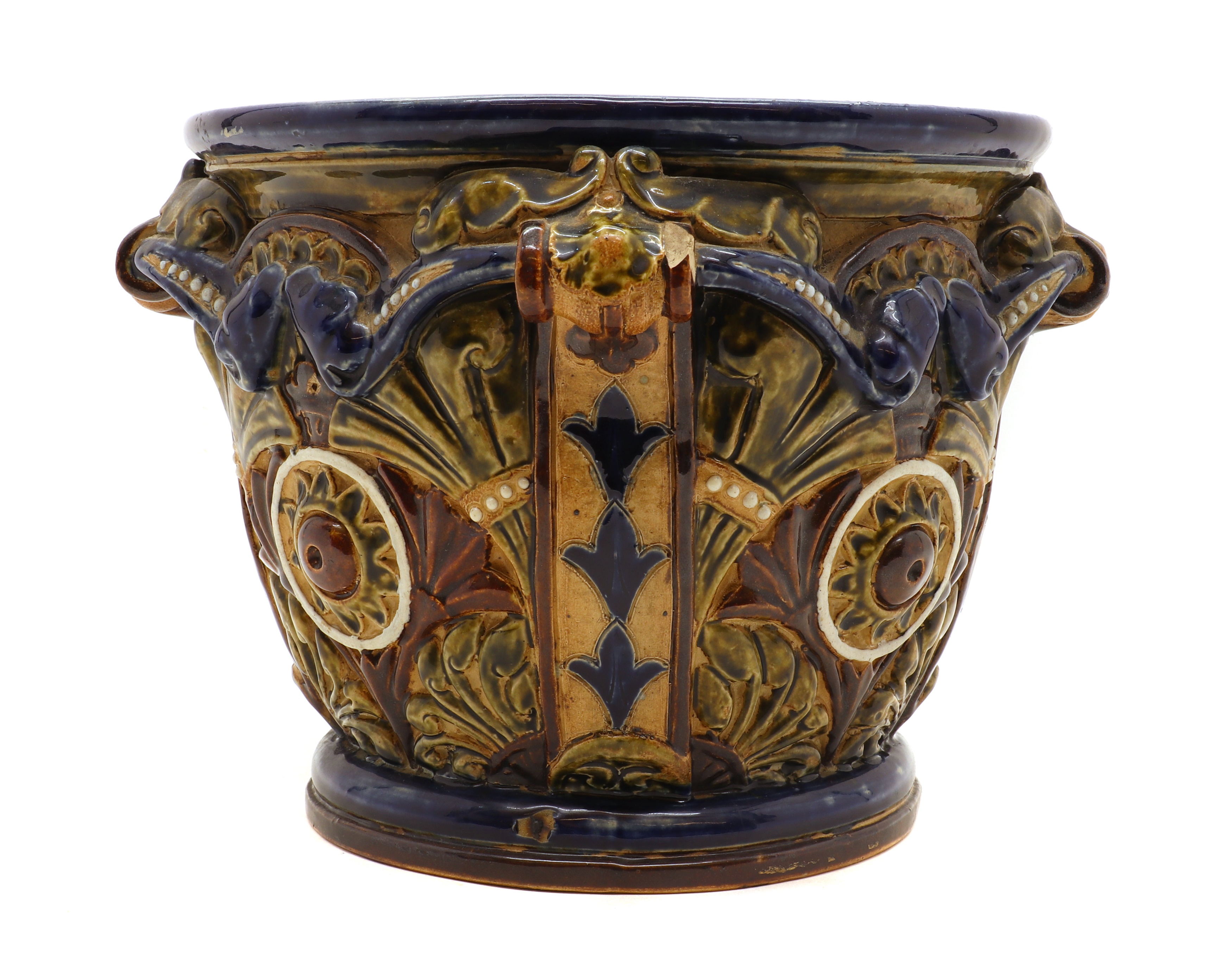 Lot 213 - A Fulham Pottery stoneware jardiniere,