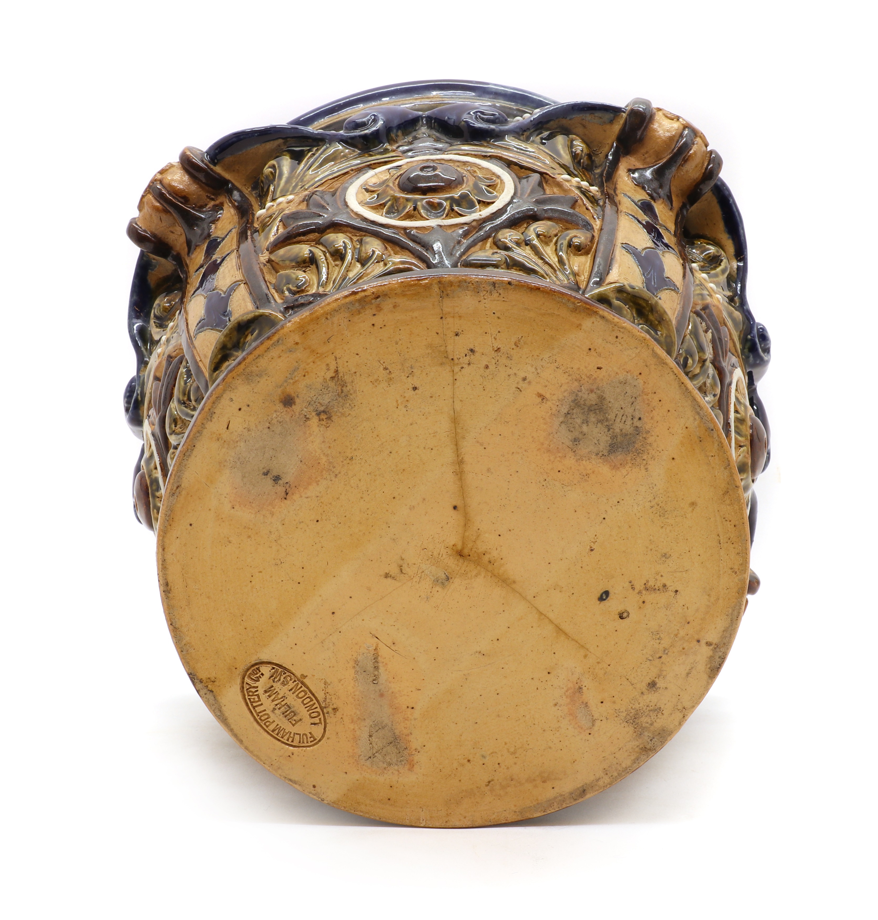 Lot 213 - A Fulham Pottery stoneware jardiniere,