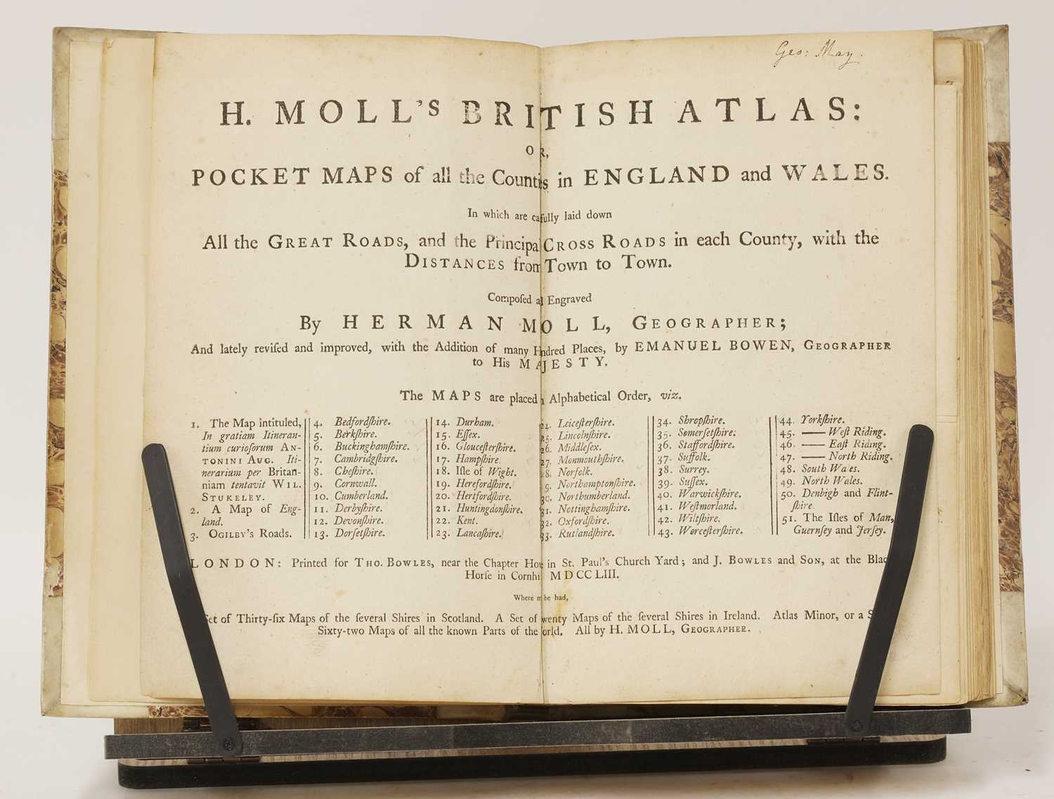Lot 145 - H MOLL'S British Atlas,