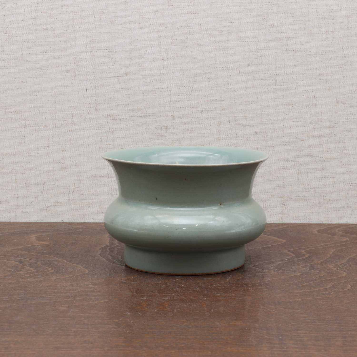Lot 394 - A Chinese Longquan ware celadon zhadou,