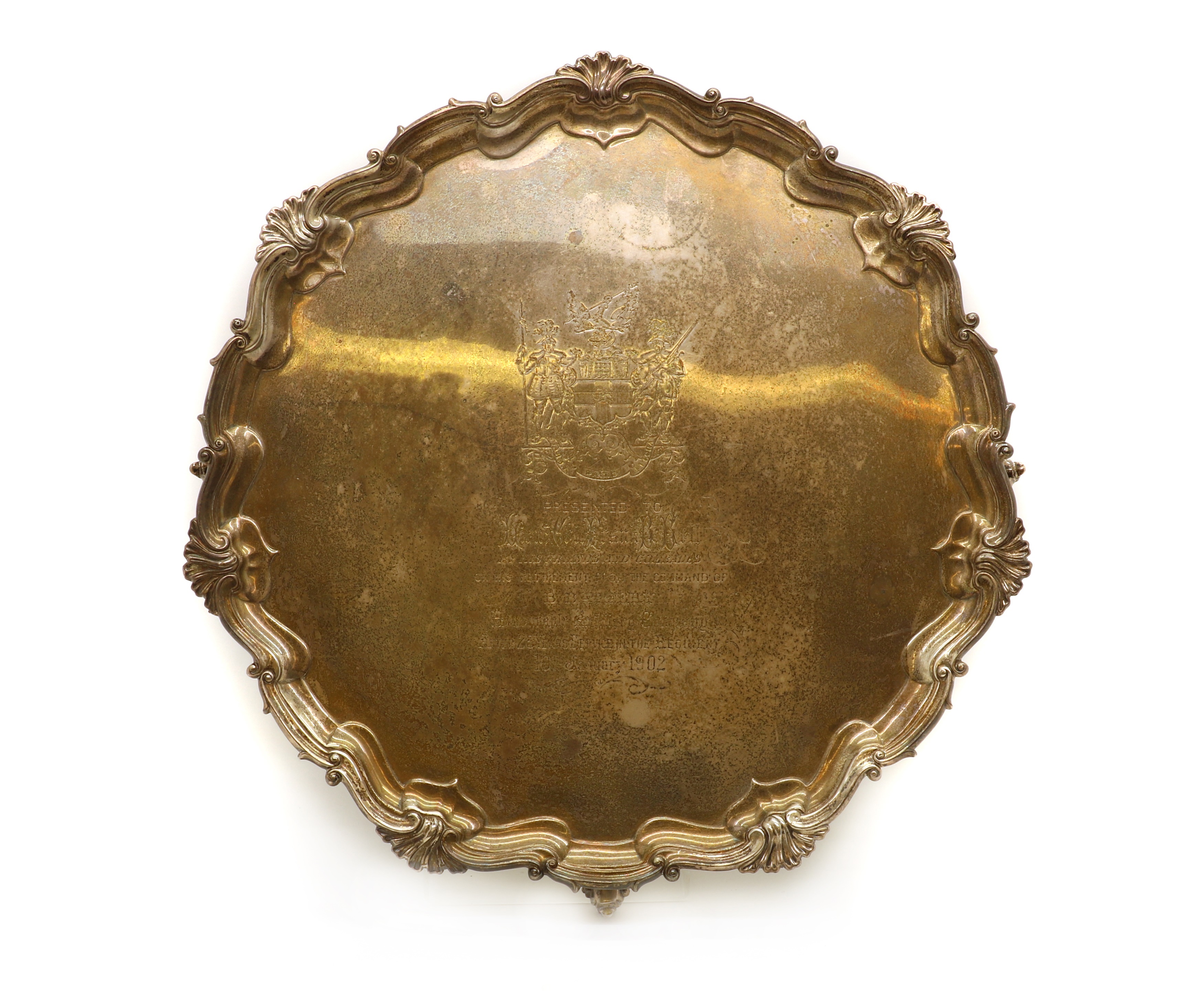 Lot 9 - A large silver salver,