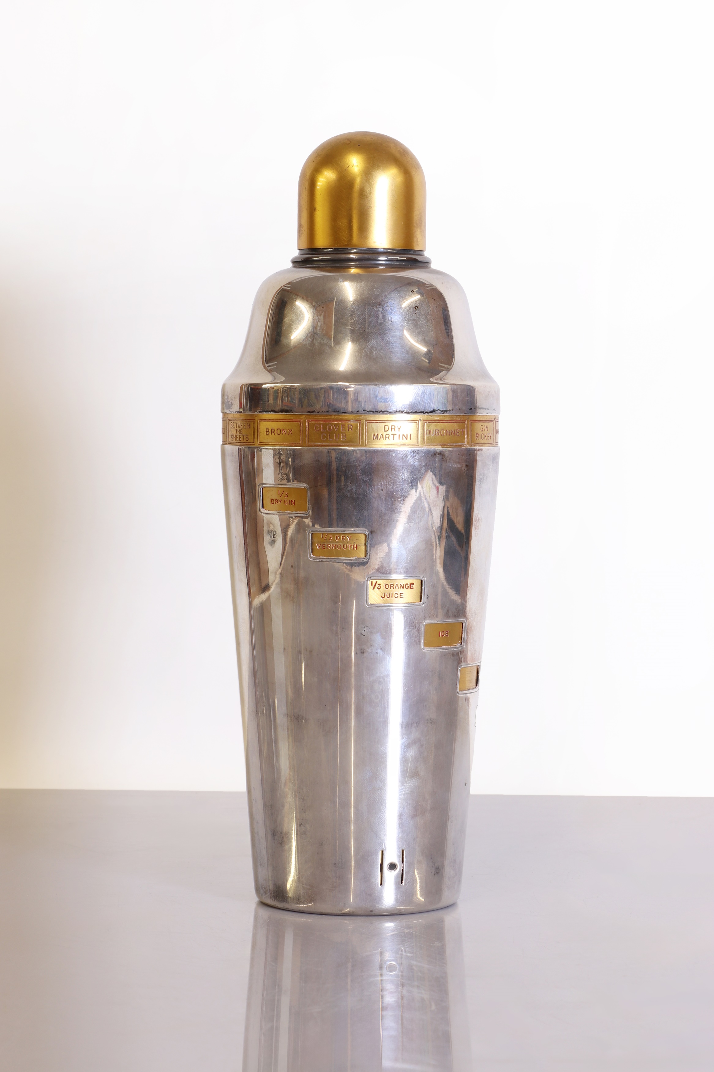 Lot 158 - An Asprey silver-plated 'recipe' cocktail