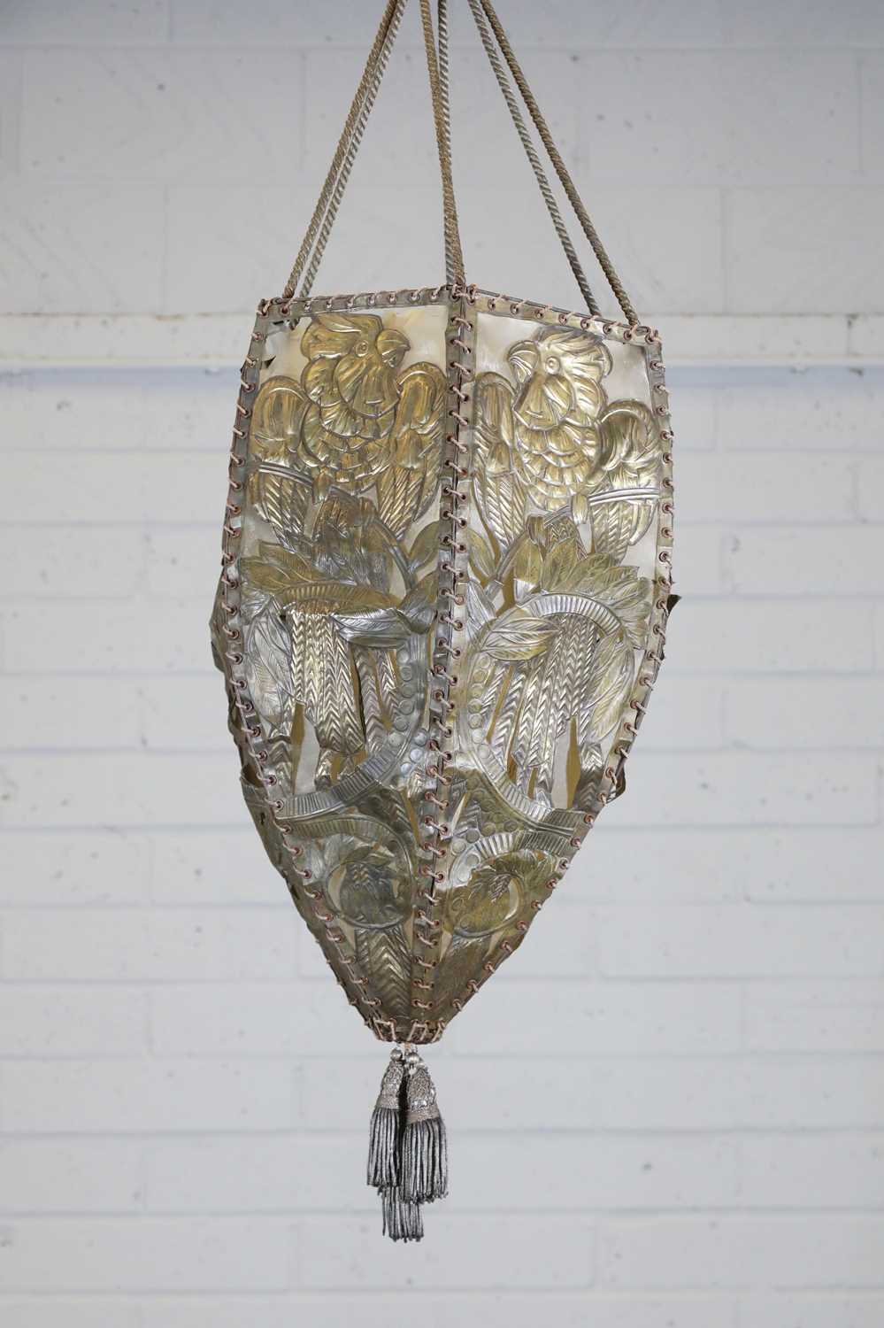 Lot 213 - A French Art Deco embossed hanging ceiling