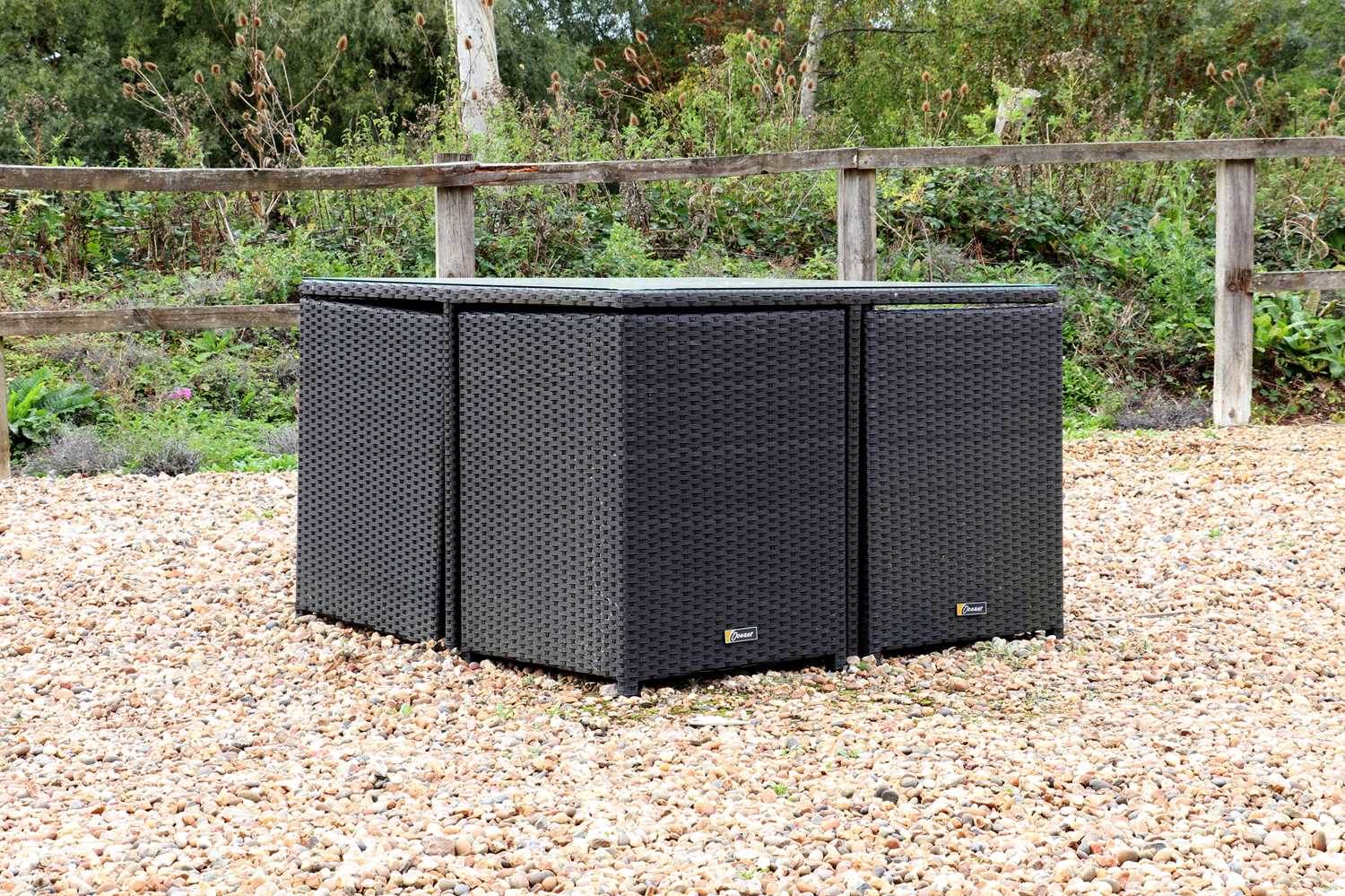 Lot 661 - An Oceans rattan cube set,