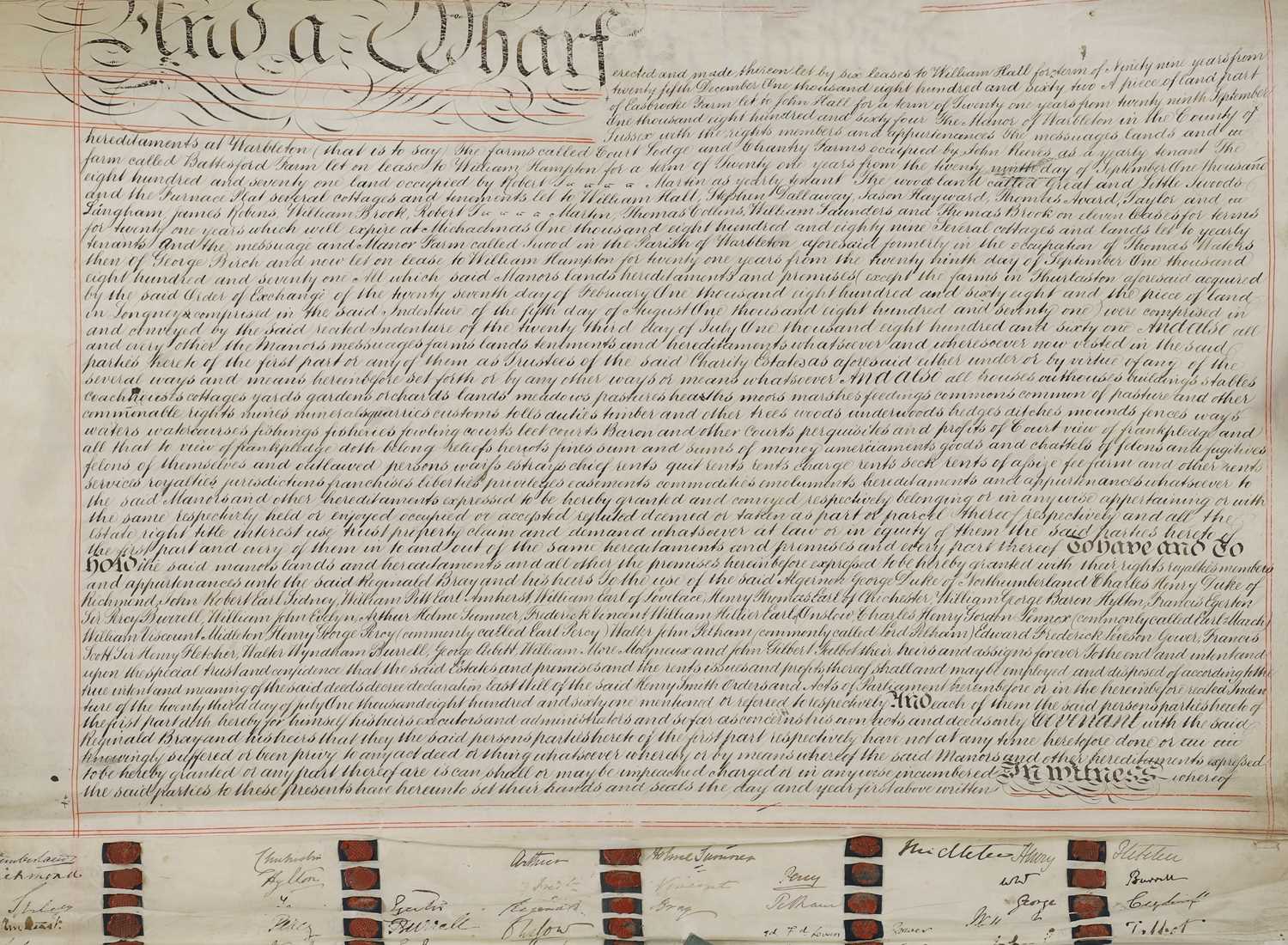 Lot 246 - A large Indenture/Conveyance document
