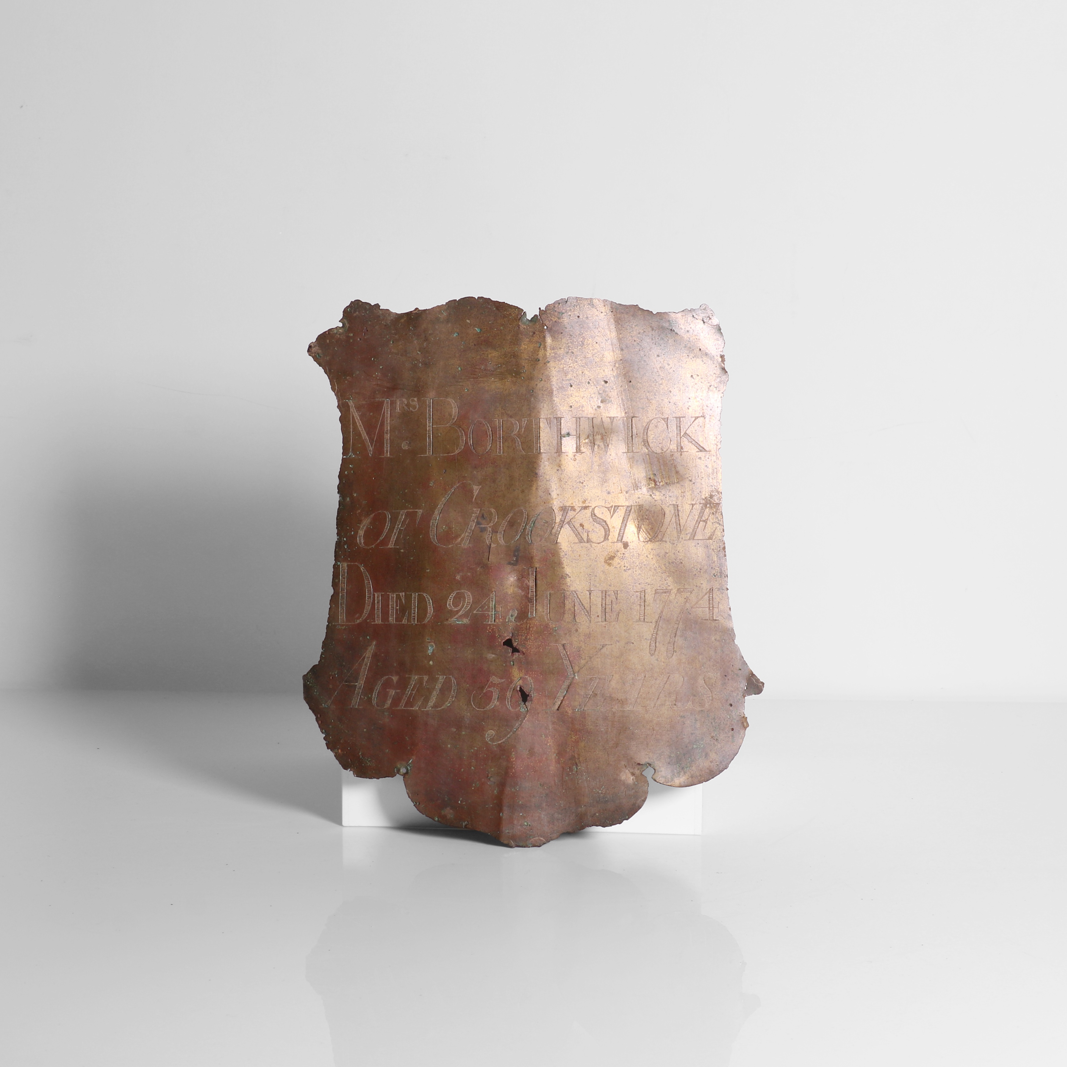 Lot 18 - A George III gilt-copper coffin plate,